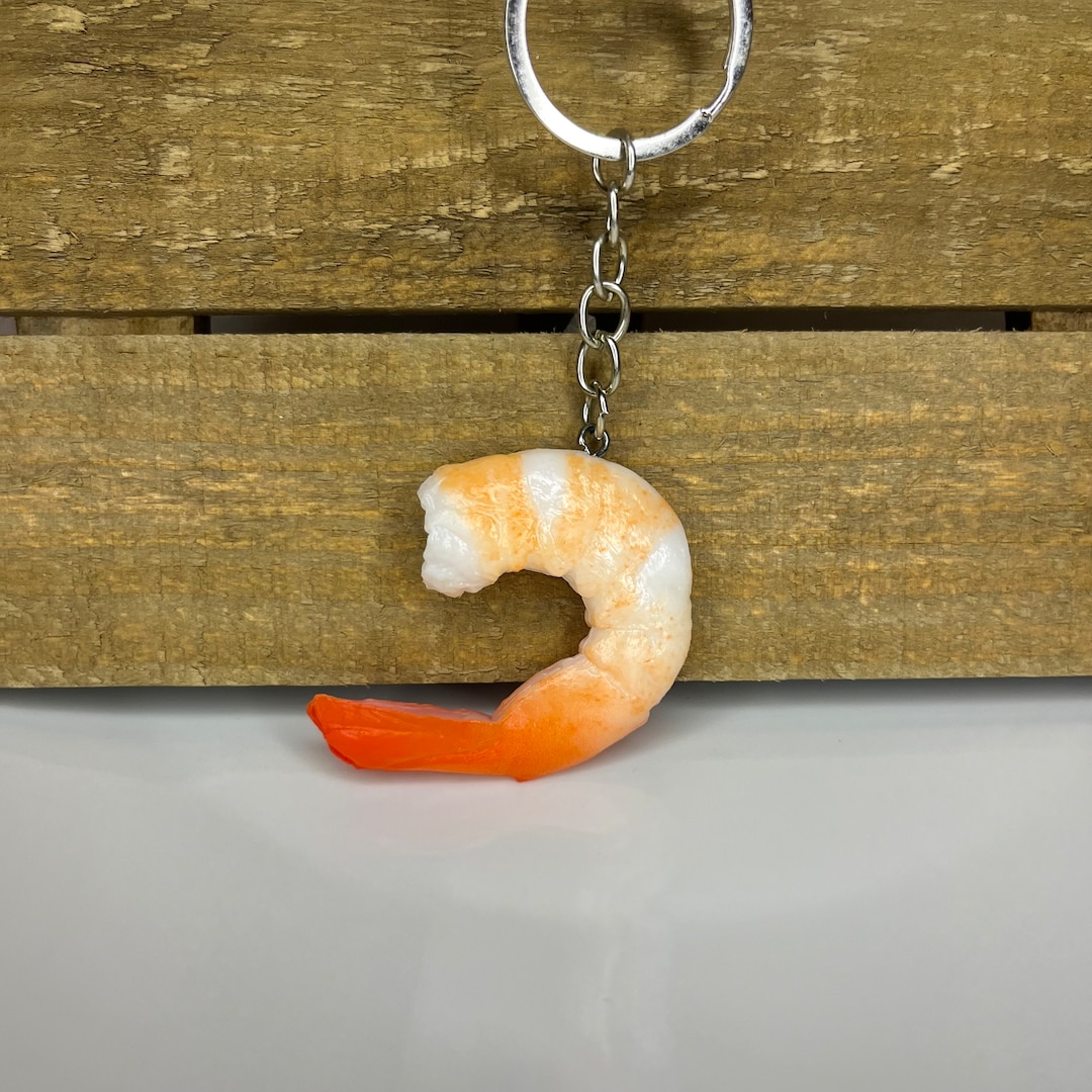 Shrimp Keychain Realistic Shrimp Keychain weird Keychain, Food Keychain ...