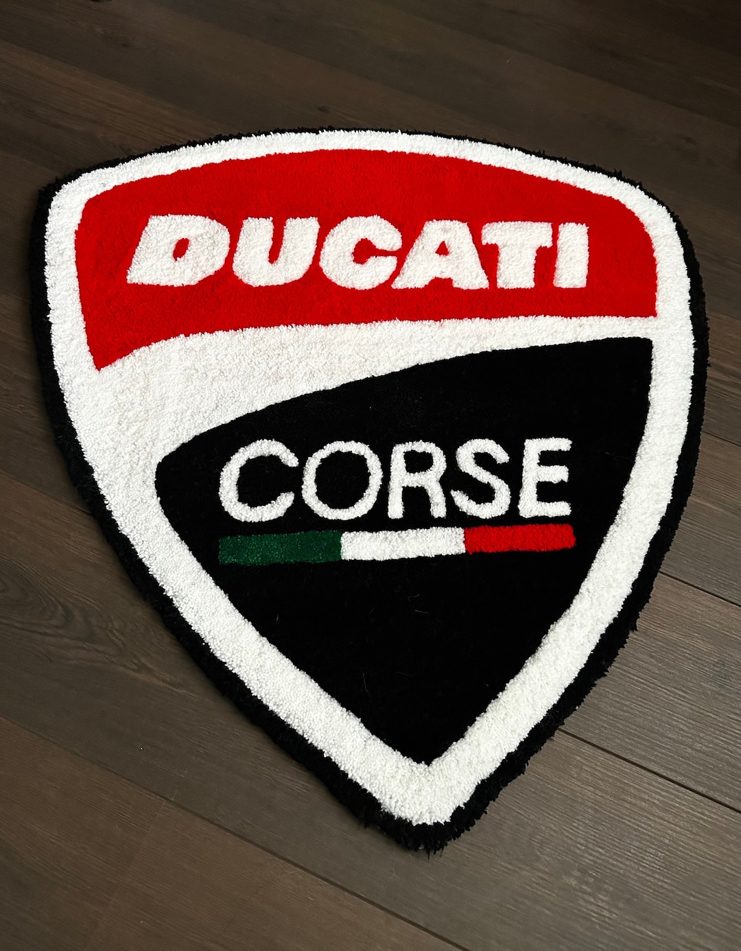 Ducati Corse Logo Tufted Rug / 100% HANDMADE / Moto, Bikers, Man Cave ...