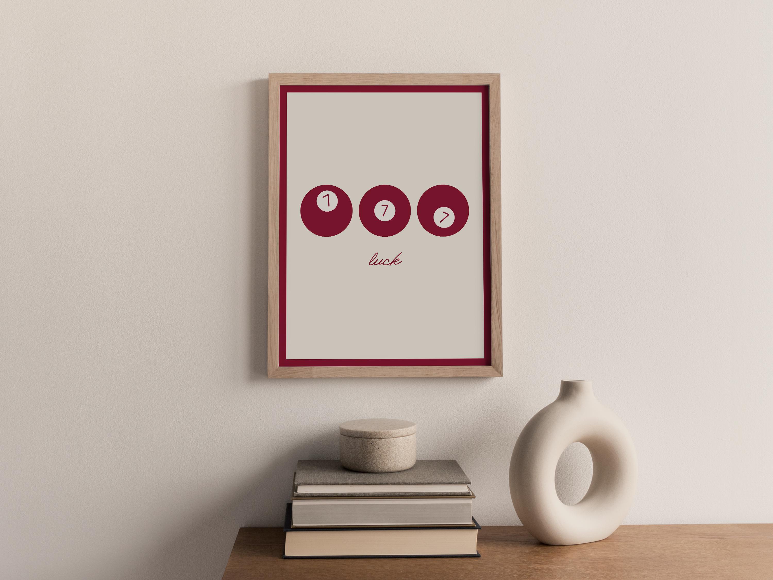 777 Angel Number Poster | Billiards Wall Art | 777 Luck Home Decor ...