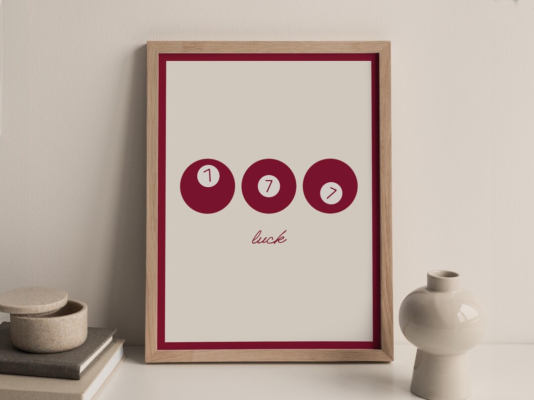 777 Angel Number Poster | Billiards Wall Art | 777 Luck Home Decor ...