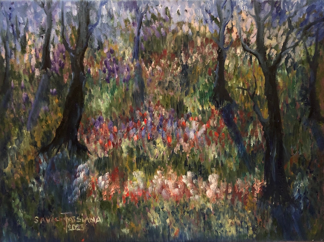 Oil Painting About Spring Nature. Spring Pesage That Will Decorate the ...
