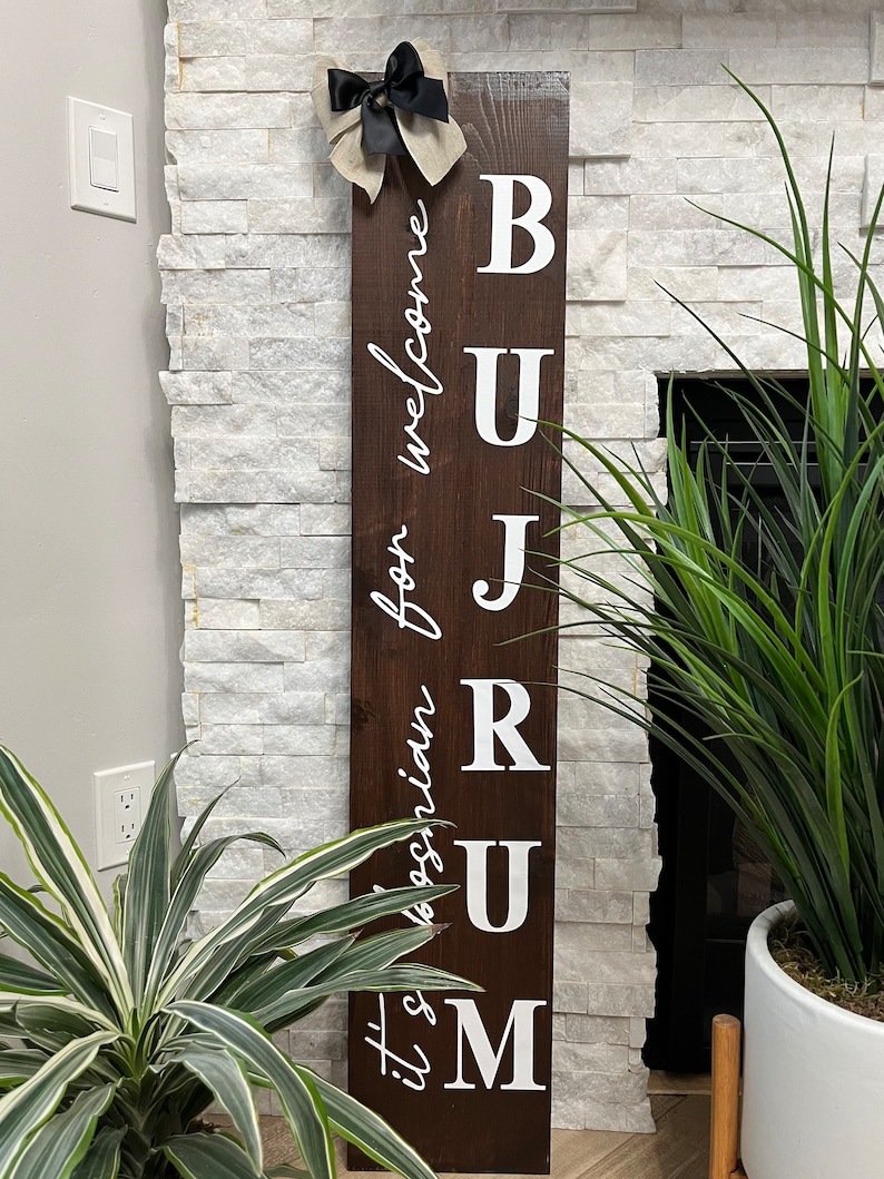 Bosnian Welcome Sign| Front Porch Decor| Bujrum| Brown - Etsy