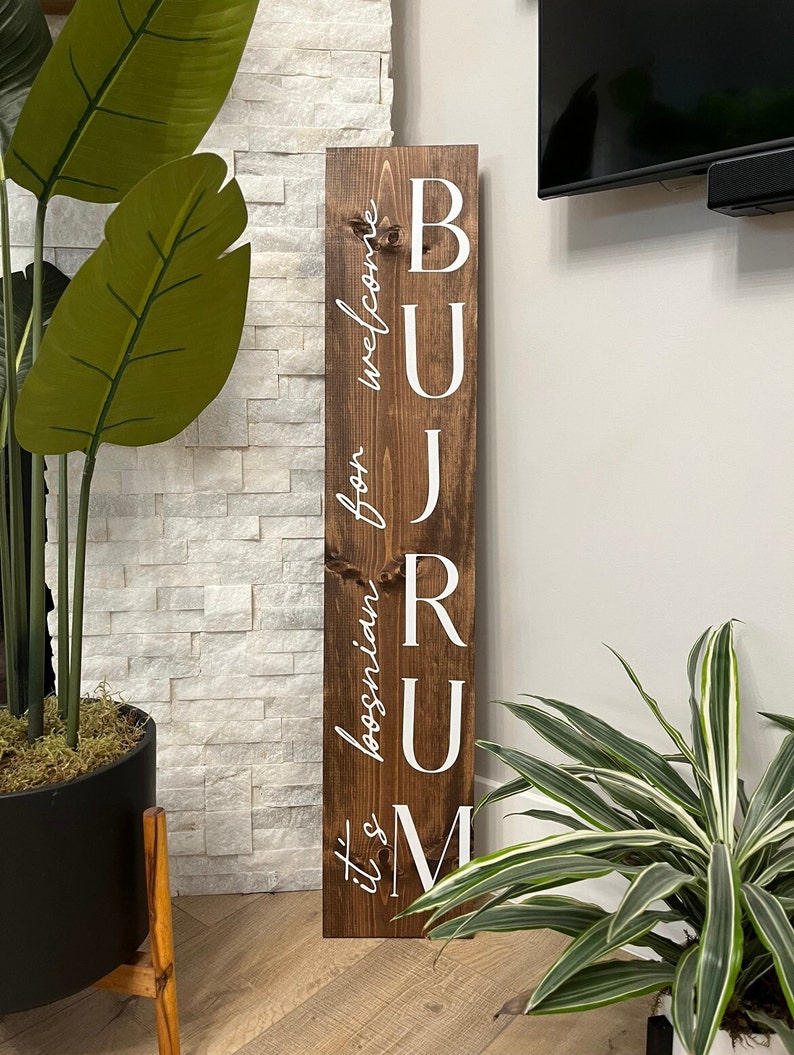 Bosnian Welcome Sign| Front Porch Decor| Bujrum| Beige - Etsy