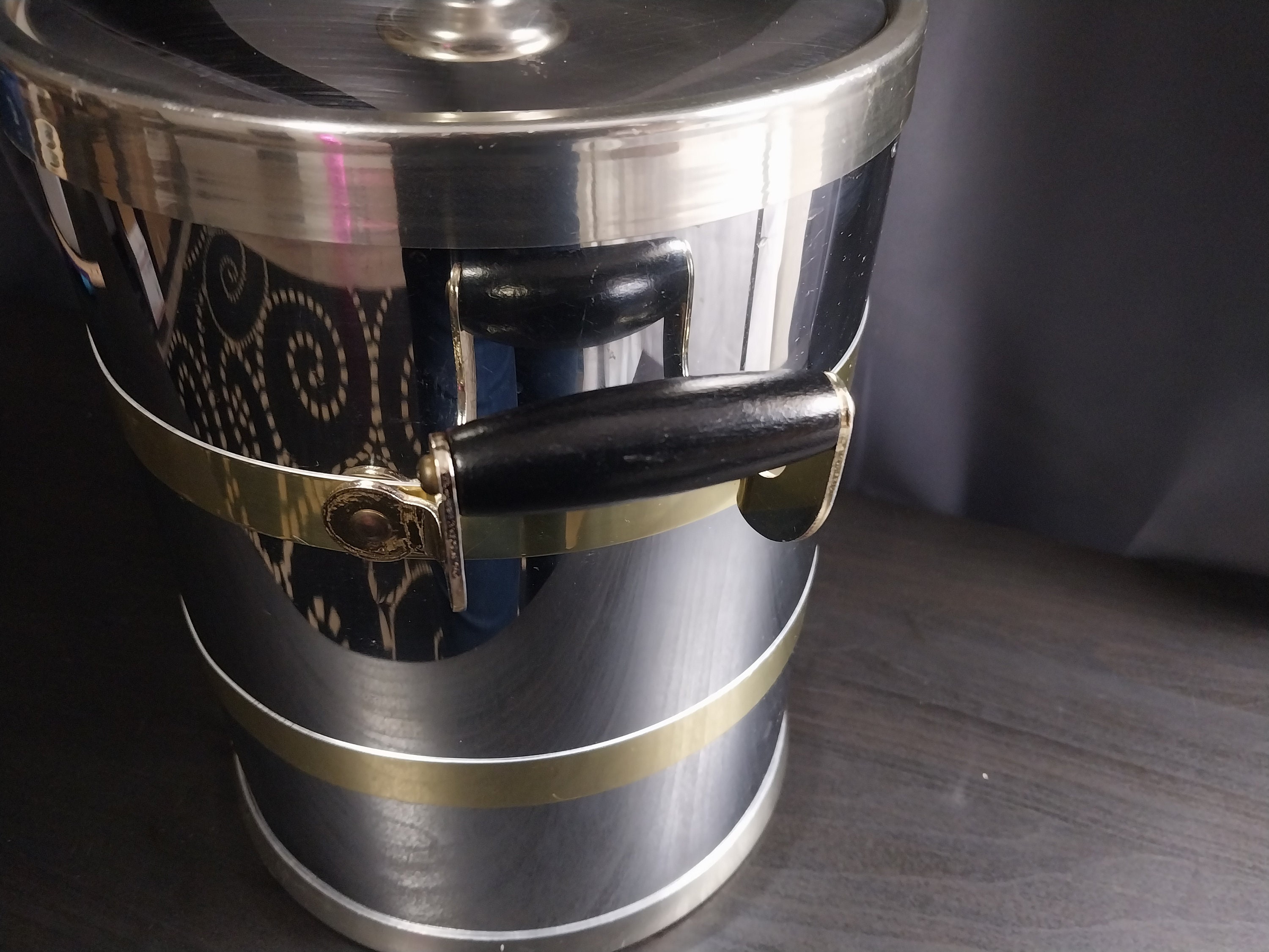 Large Vintage MCM Ice Bucket by Kraftware-nyc Silver Metal With Gold ...