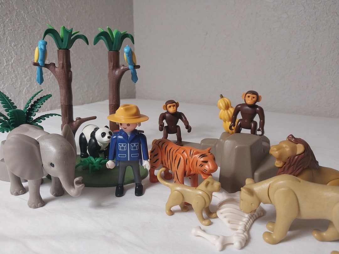 Vintage Playmobil Zoo or Safari Animals - Monkeys, Elephant, Tiger ...