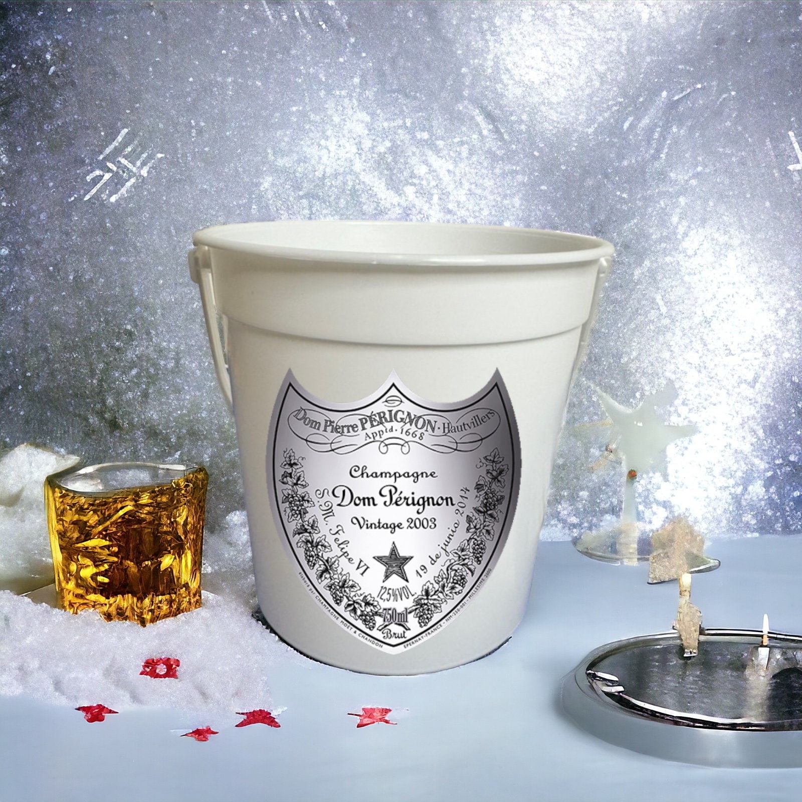 Plastic Rum Buckets - 32 Oz - Customized Plastic Buckets With Sticker ...