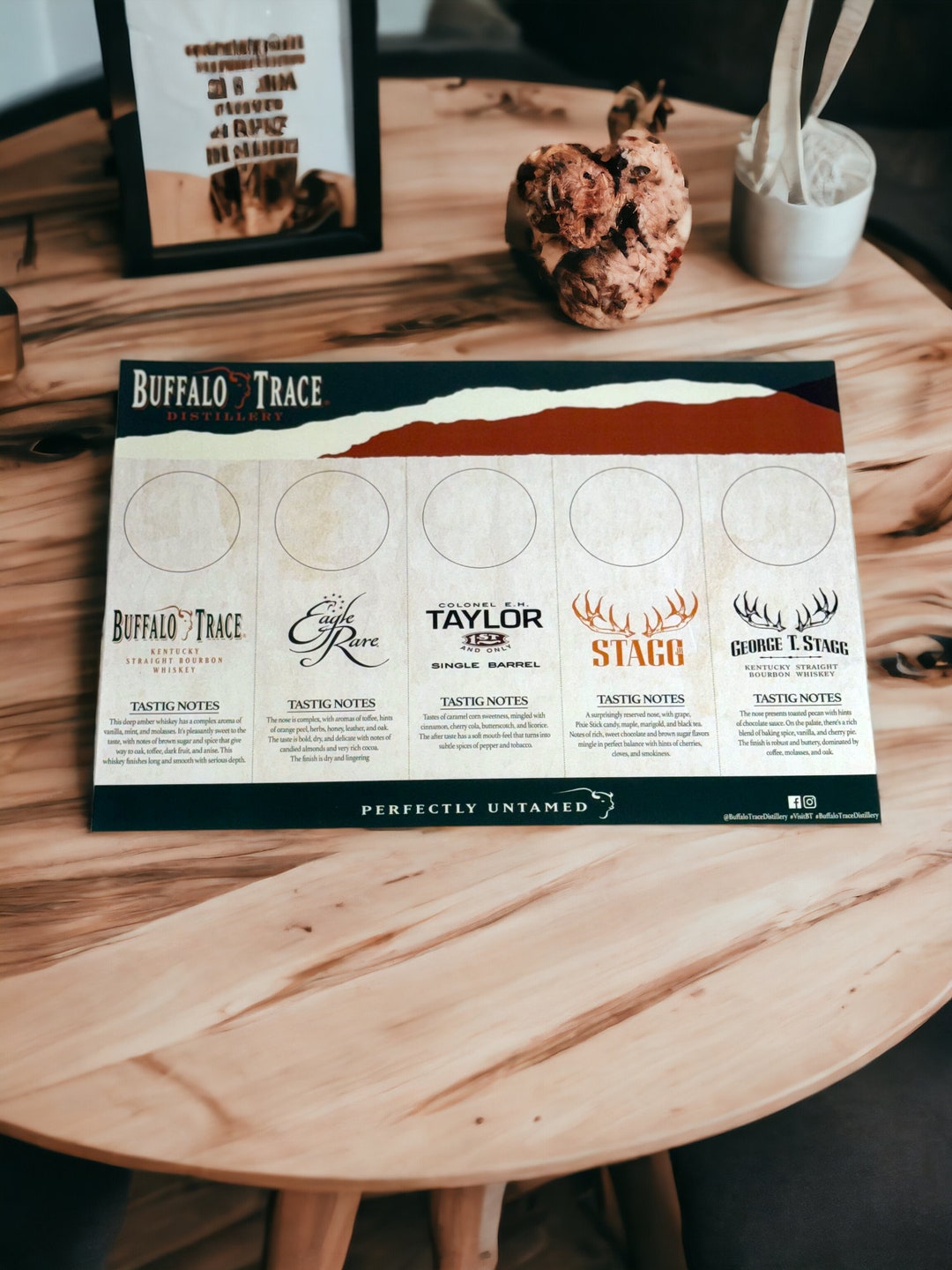 Customizable Buffalo Trace Distillery Bourbon Flight Mat Flight Tasting ...