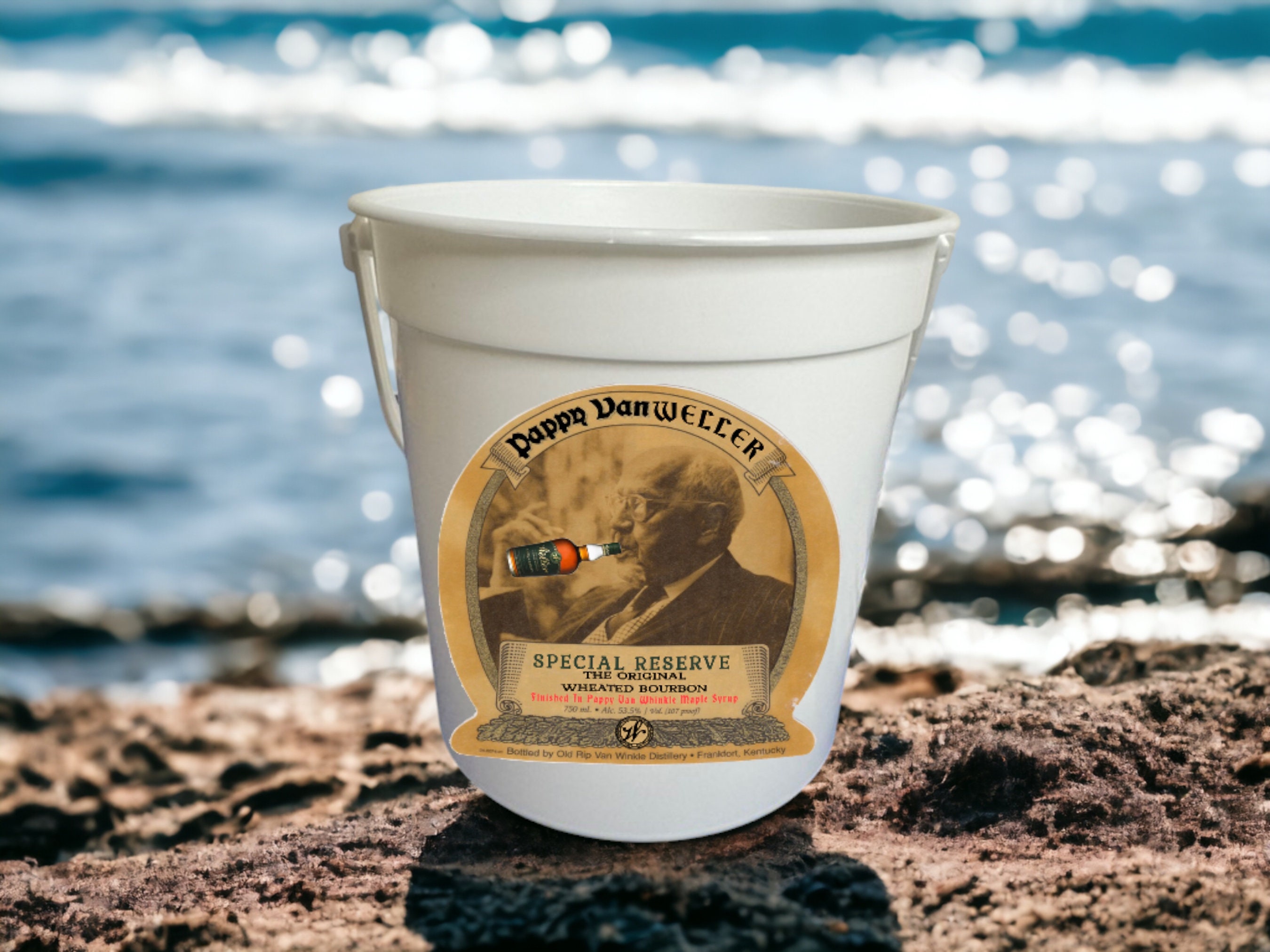 Plastic Rum Buckets - 32 Oz - Customized Plastic Buckets With Sticker ...