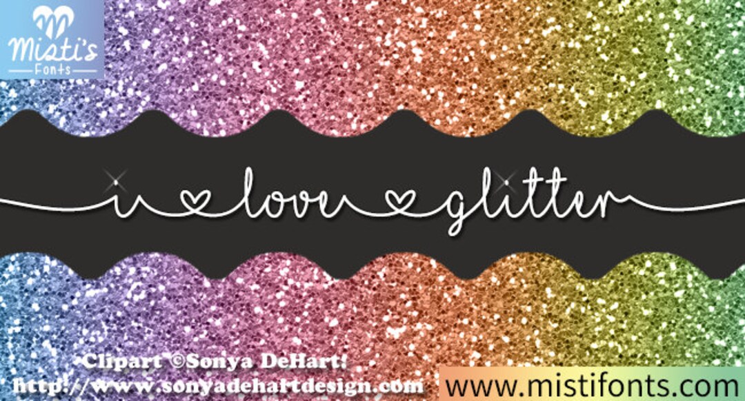 I Love Glitters SVG Borders Clip Art, Gold Shimmer, Confetti Overlay ...