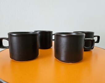 Doverstone England Brown Coffee Mugs Set of 8 Vintage Stoneware Made in ...