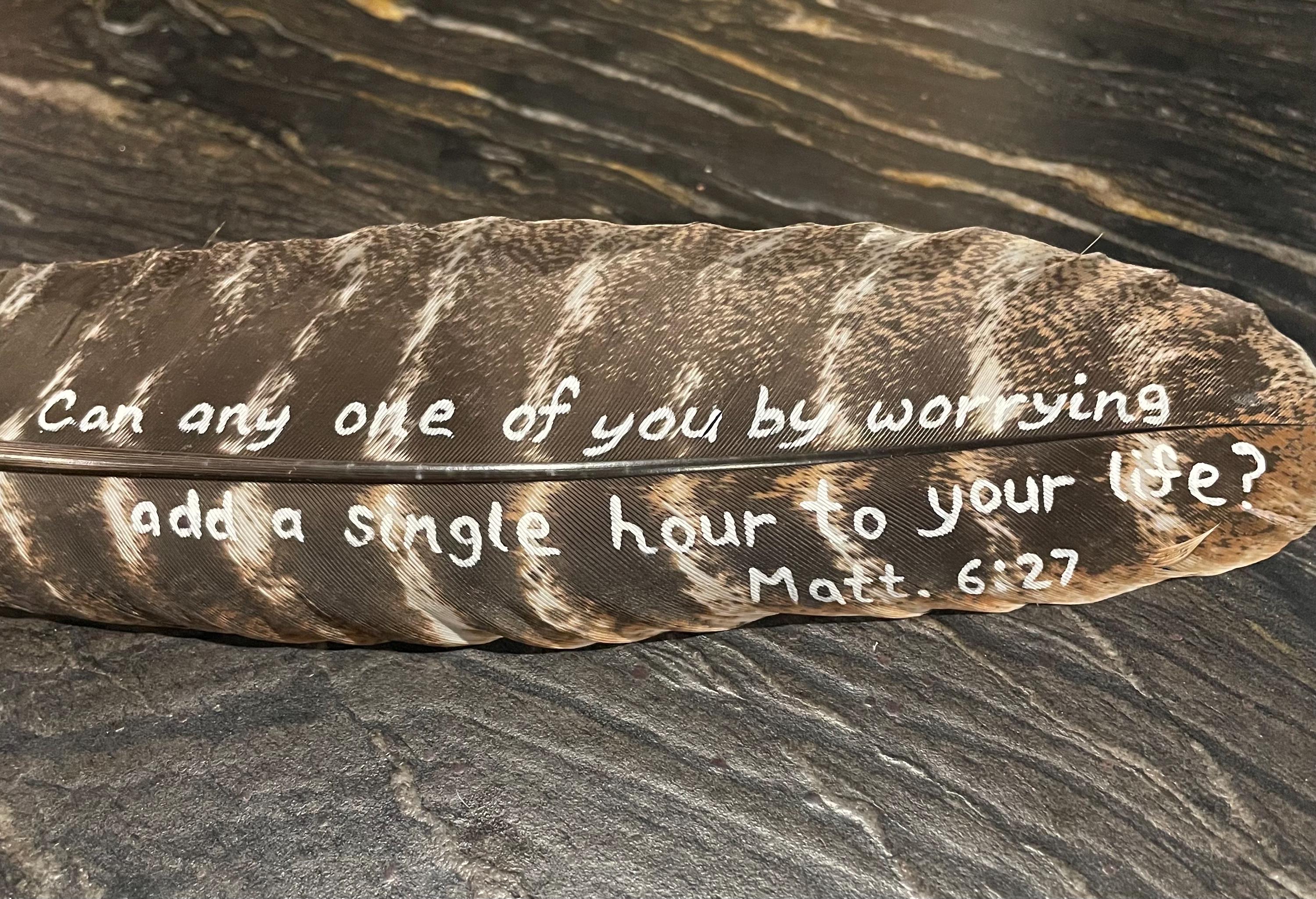 Bible Quote Hand Painted Feather - Etsy
