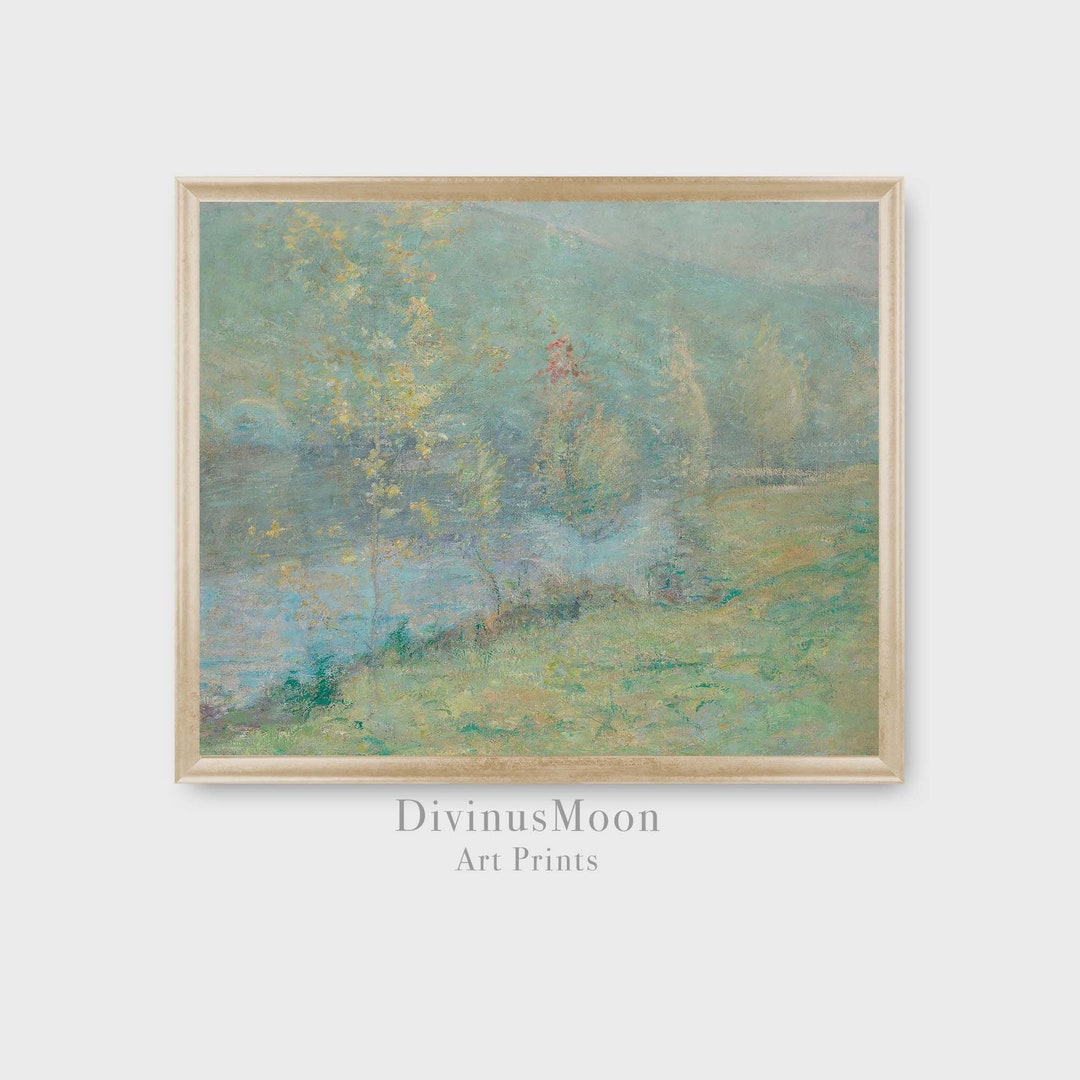 Impressionist Spring River Scene | Home Décor Wall Art | Soft Pastels ...