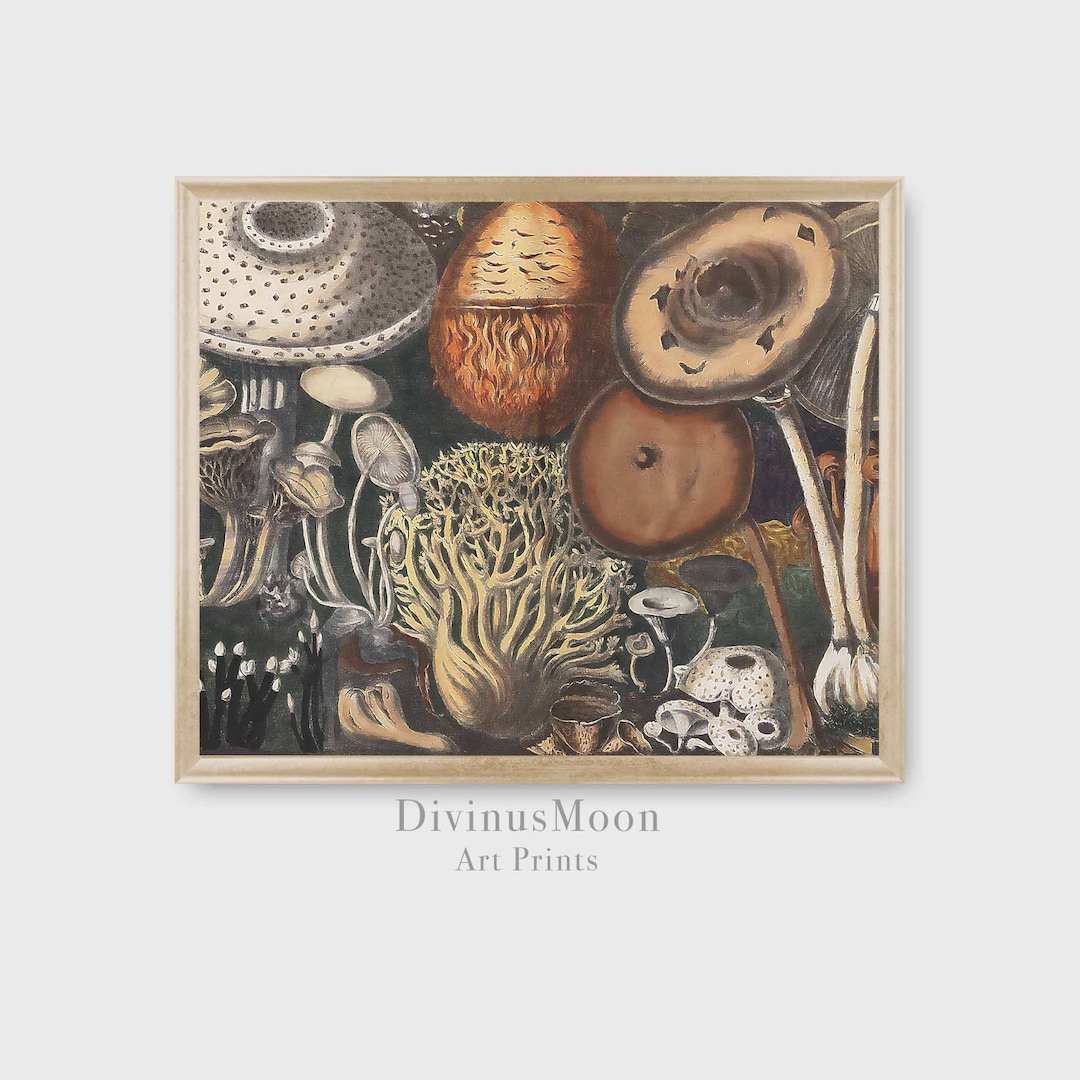 Edible Mushrooms Print | Vintage Botanical Art | Neutral Earth Tones ...
