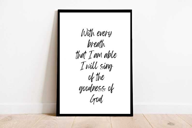 Goodness of God Wall Sign Digital Print Printable Wall Art - Etsy