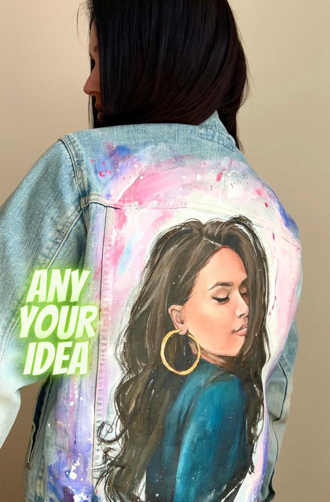 Denim Jacket With Portrait, Hand Painted Jacket, Made TO ORDER, Custom ...