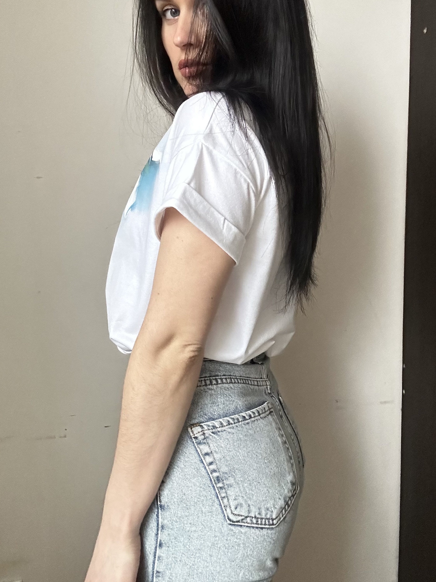 Hand Painted T Shirt, Flowers Painting, Custom Botanical Shirt, White T ...