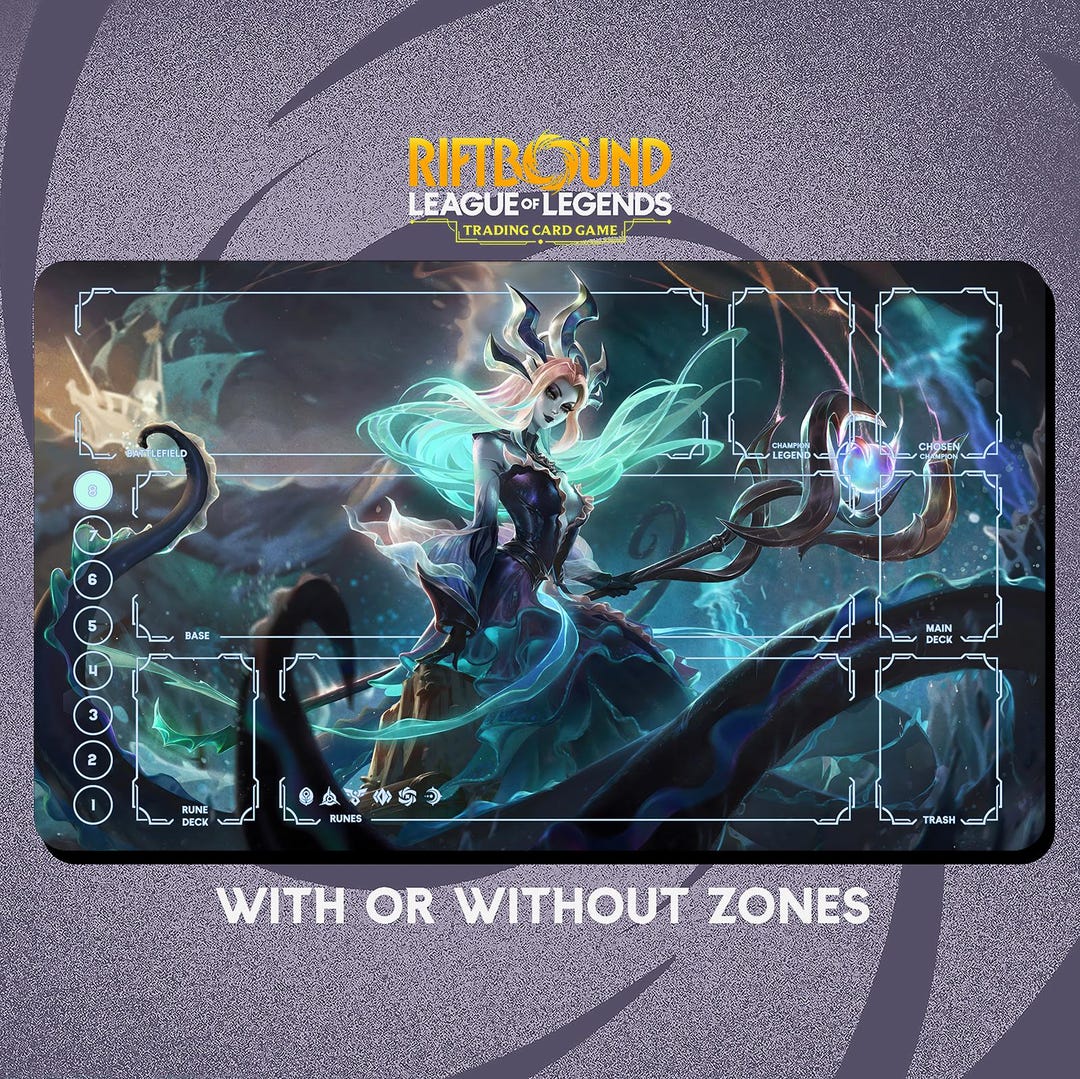 Sunken Shadow Nami Playmat Stitched Edges - Riftbound Trading Card Game ...