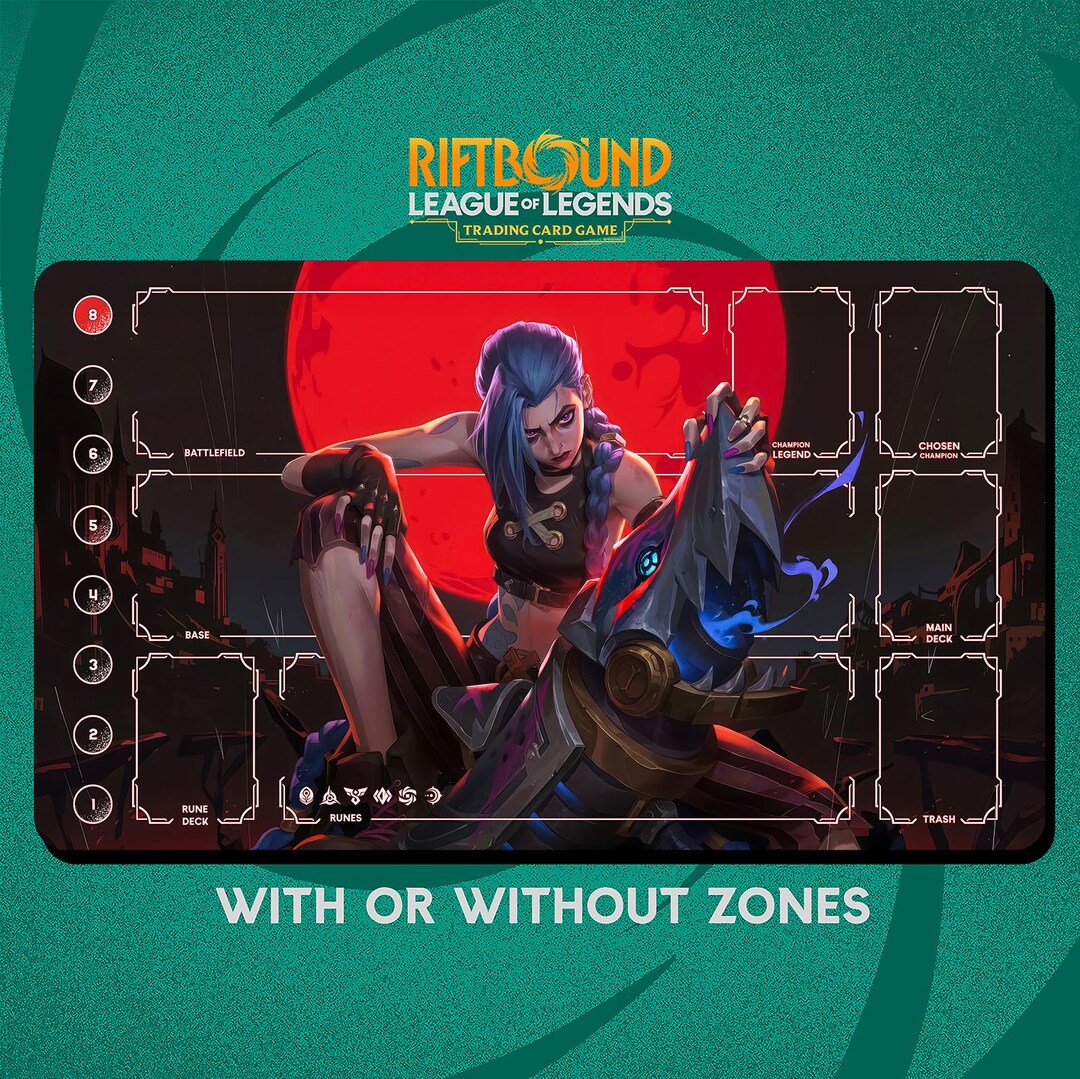 Jinx Arcane Playmat Stitched Edges - Riftbound Trading Card Game - 24 ...