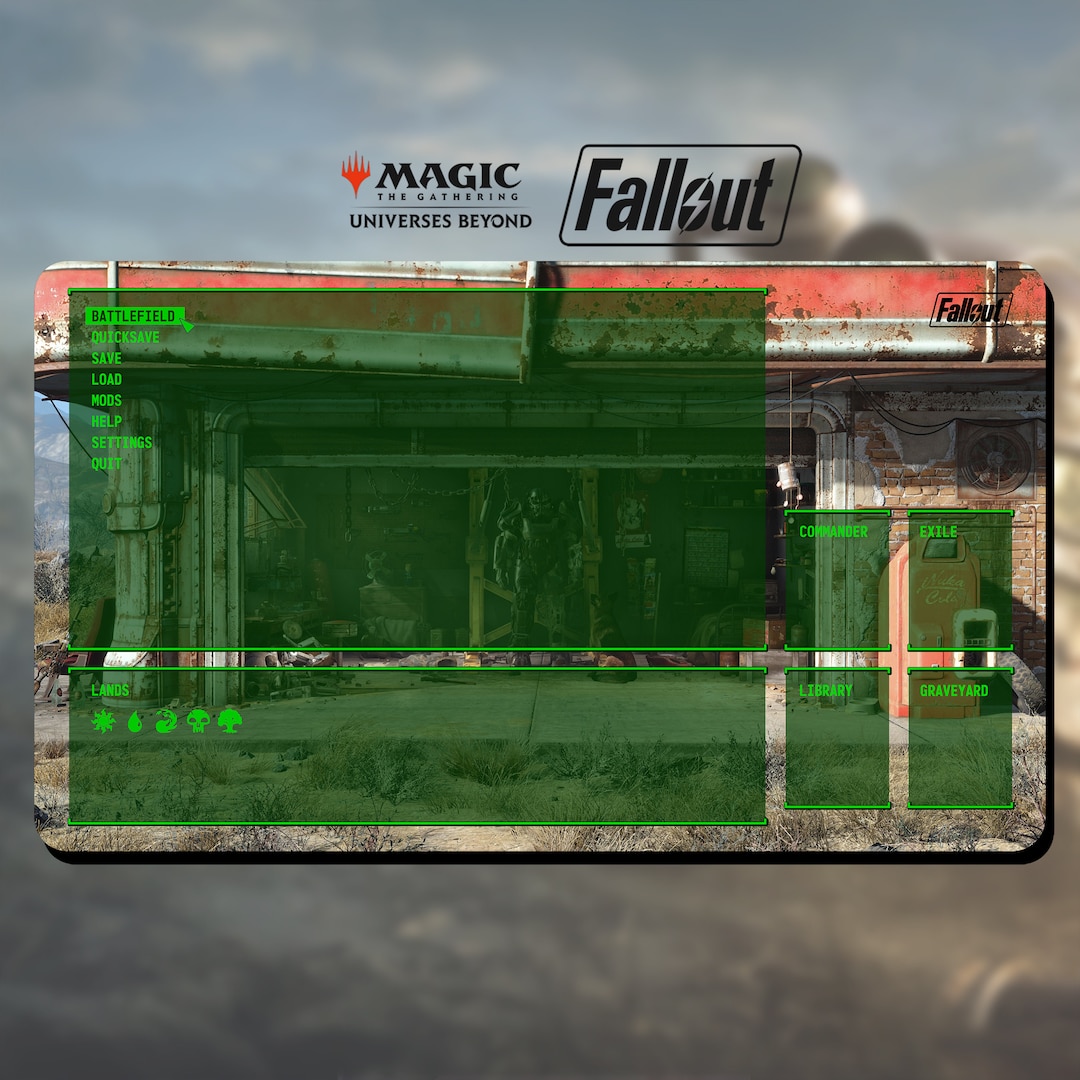 Playmat Fallout Menu Zones Main Screen 24x14 600 X 350 Mm Zoned Playmat ...