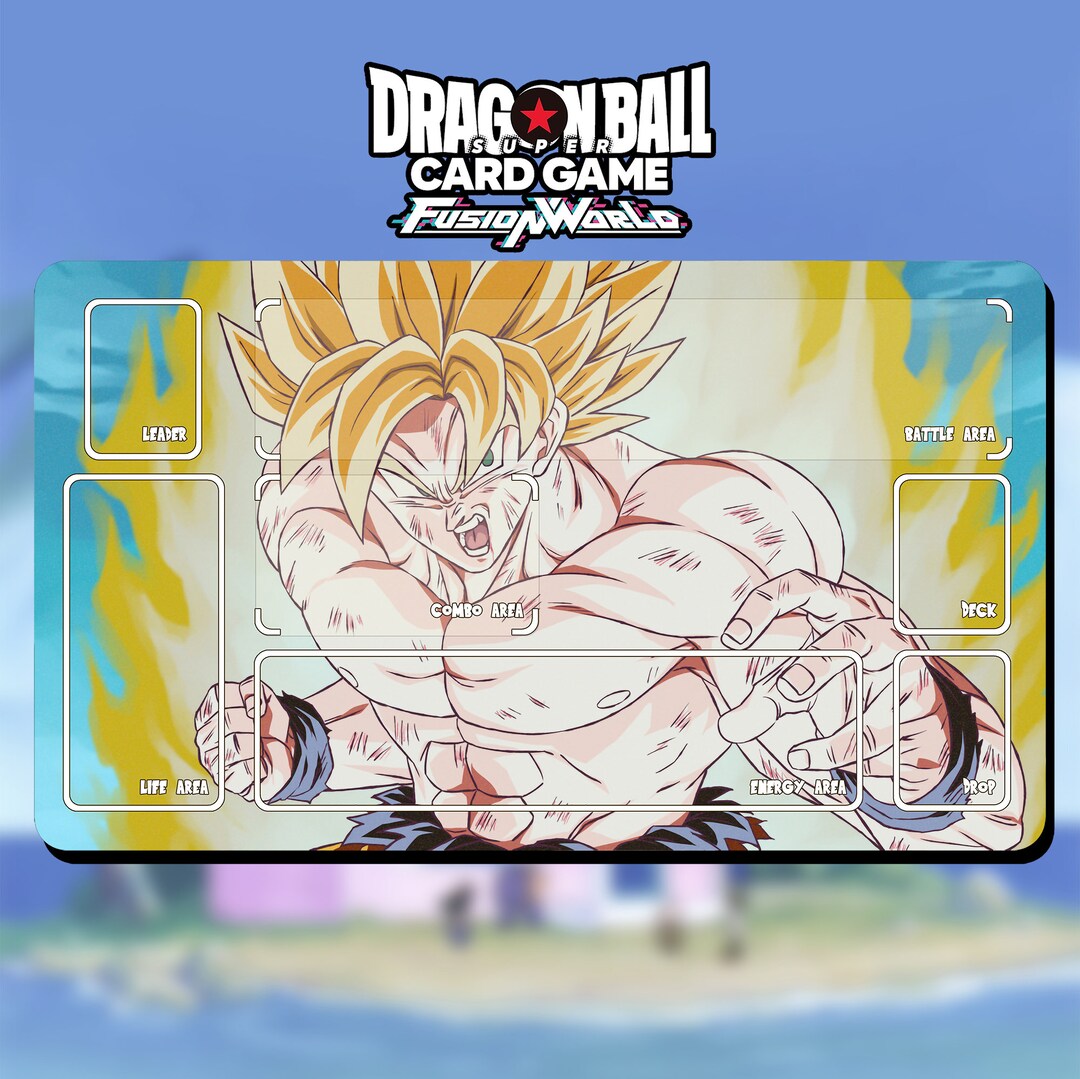 Playmat Super Saiyan Goku DBSFW TCG Card Mat 24x14 Inches Unofficial Product - Etsy