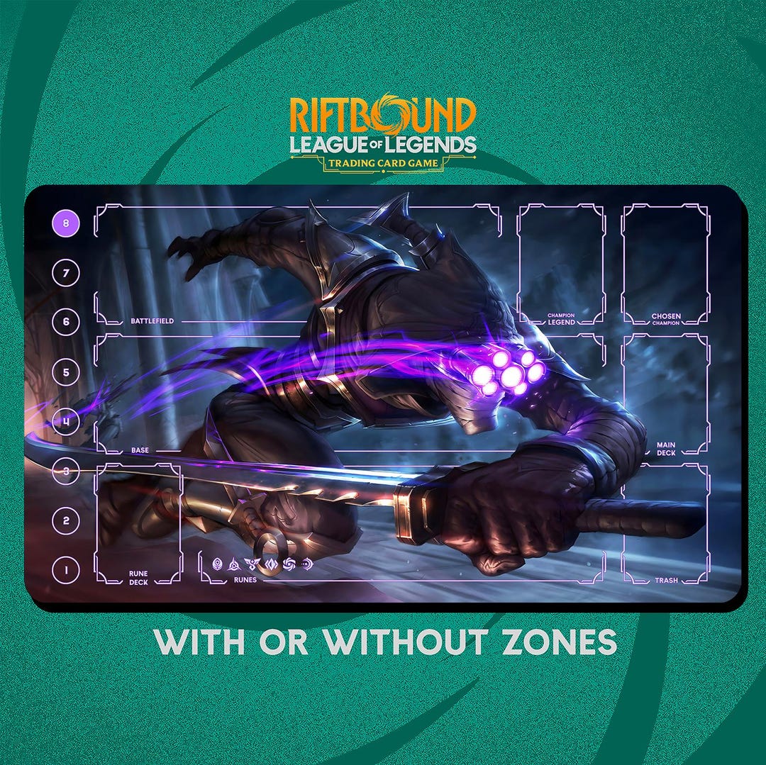 Master Yi Playmat Stitched Edges - Riftbound Trading Card Game - 24" X ...