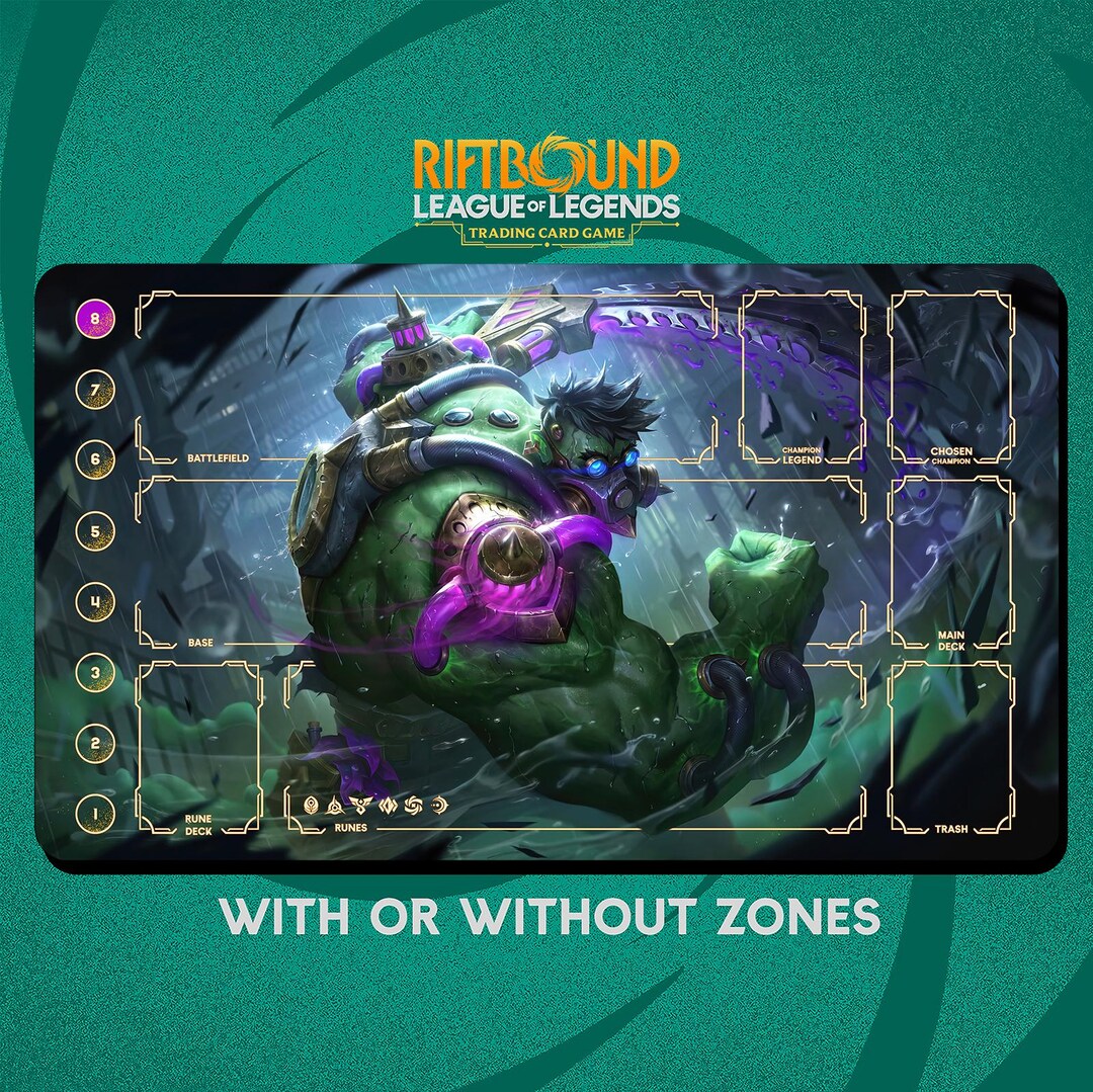 Toxic Mundo Playmat Stitched Edges - Riftbound Trading Card Game - 24 ...
