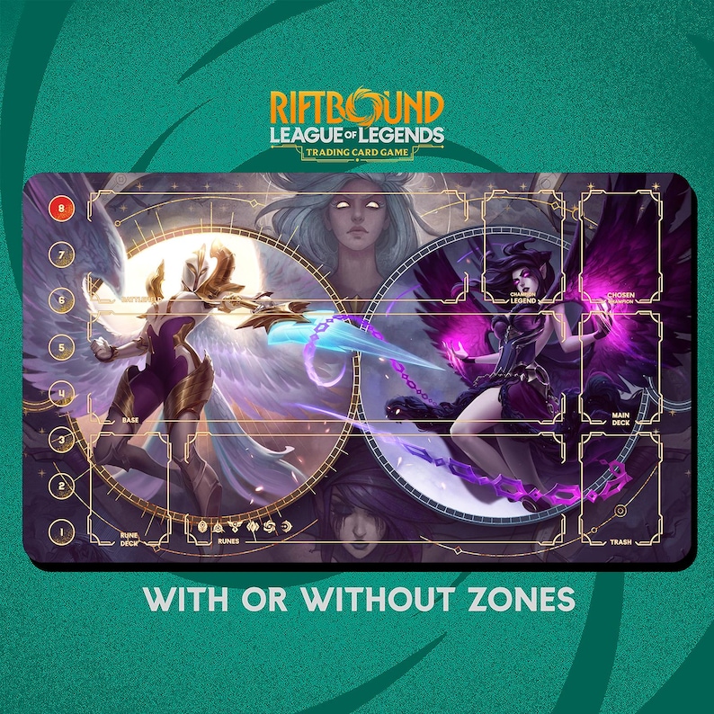 Kayle and Morgana Playmat Stitched Edges - Riftbound Trading Card Game ...