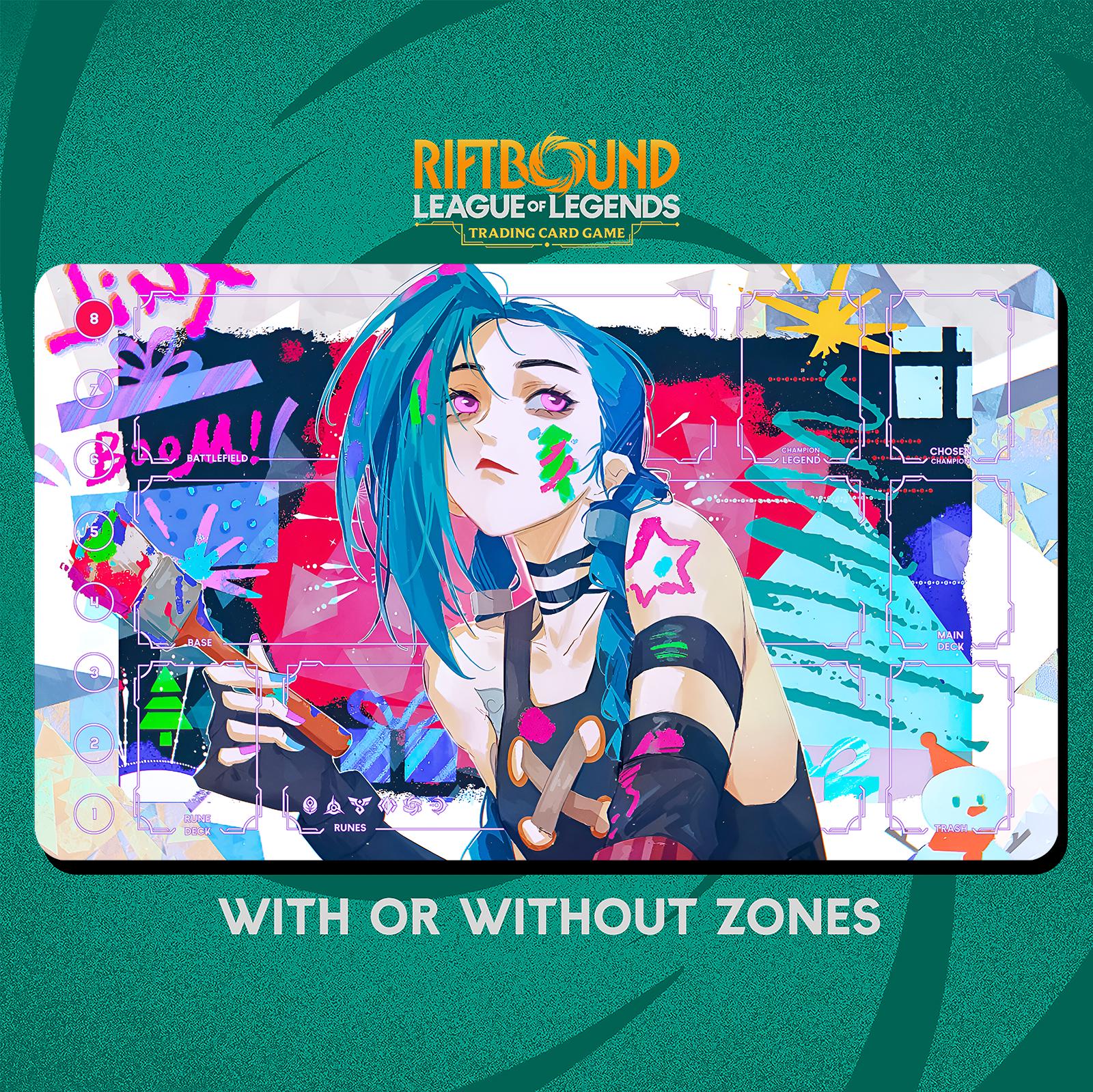 Jinx Boom Playmat Stitched Edges - Riftbound Trading Card Game - 24" X ...