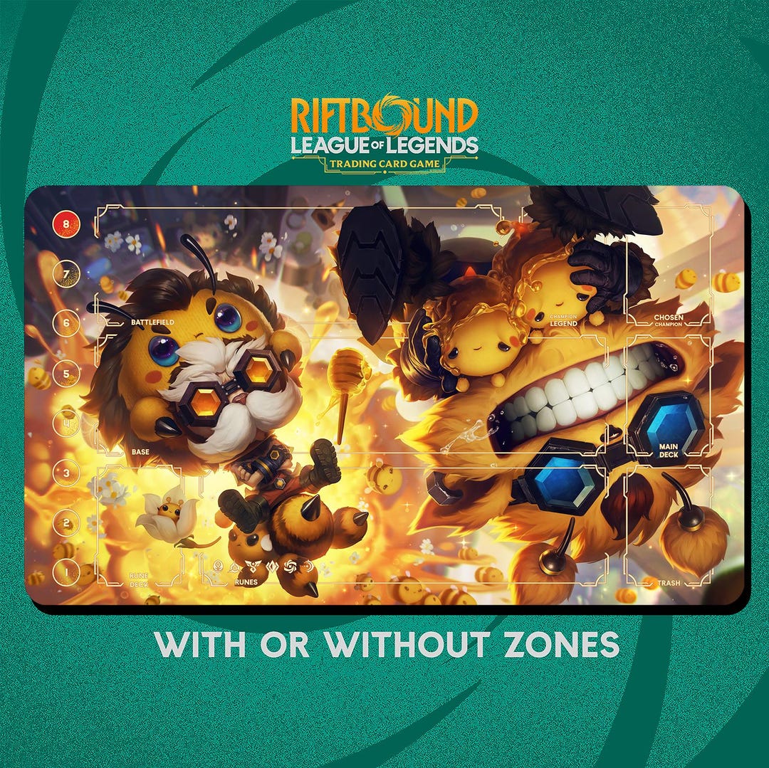 Heimerdinger and Ziggs Bee Skins Playmat Stitched Edges - Riftbound ...