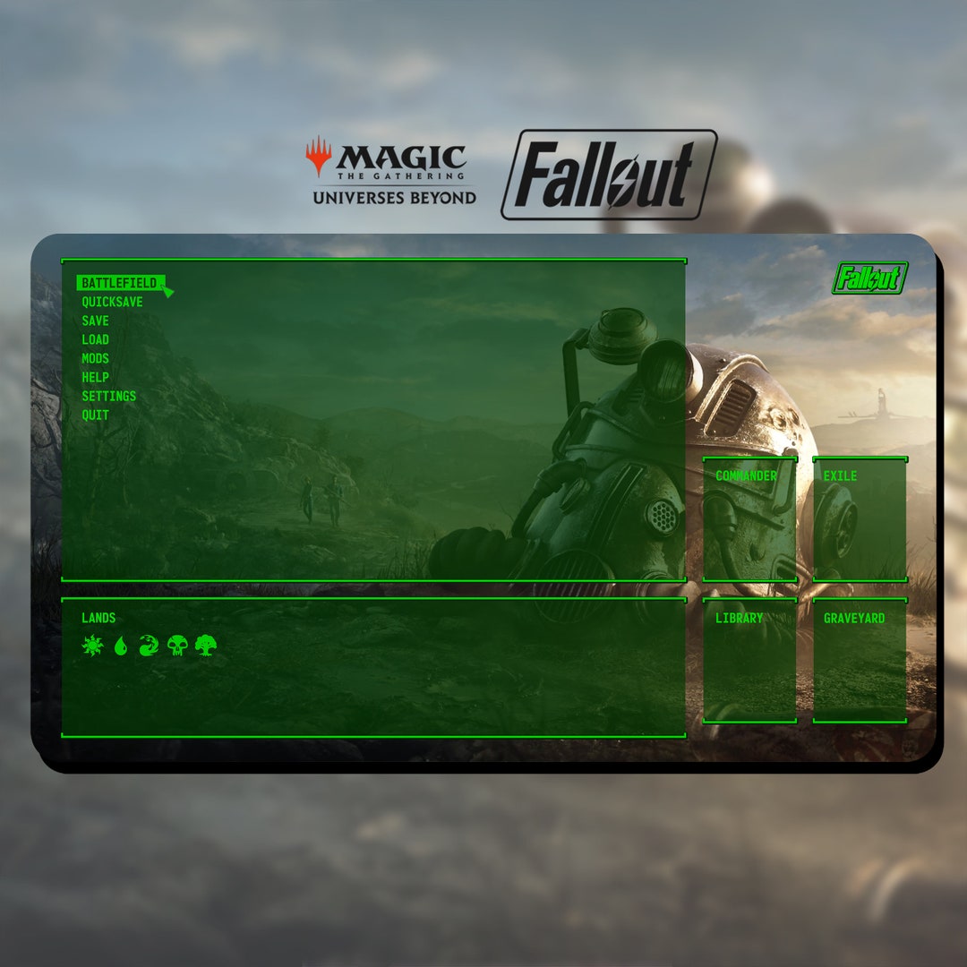 Playmat Fallout Menu Zones Fallout76 24x14 600 X 350 Mm Zoned Playmat ...