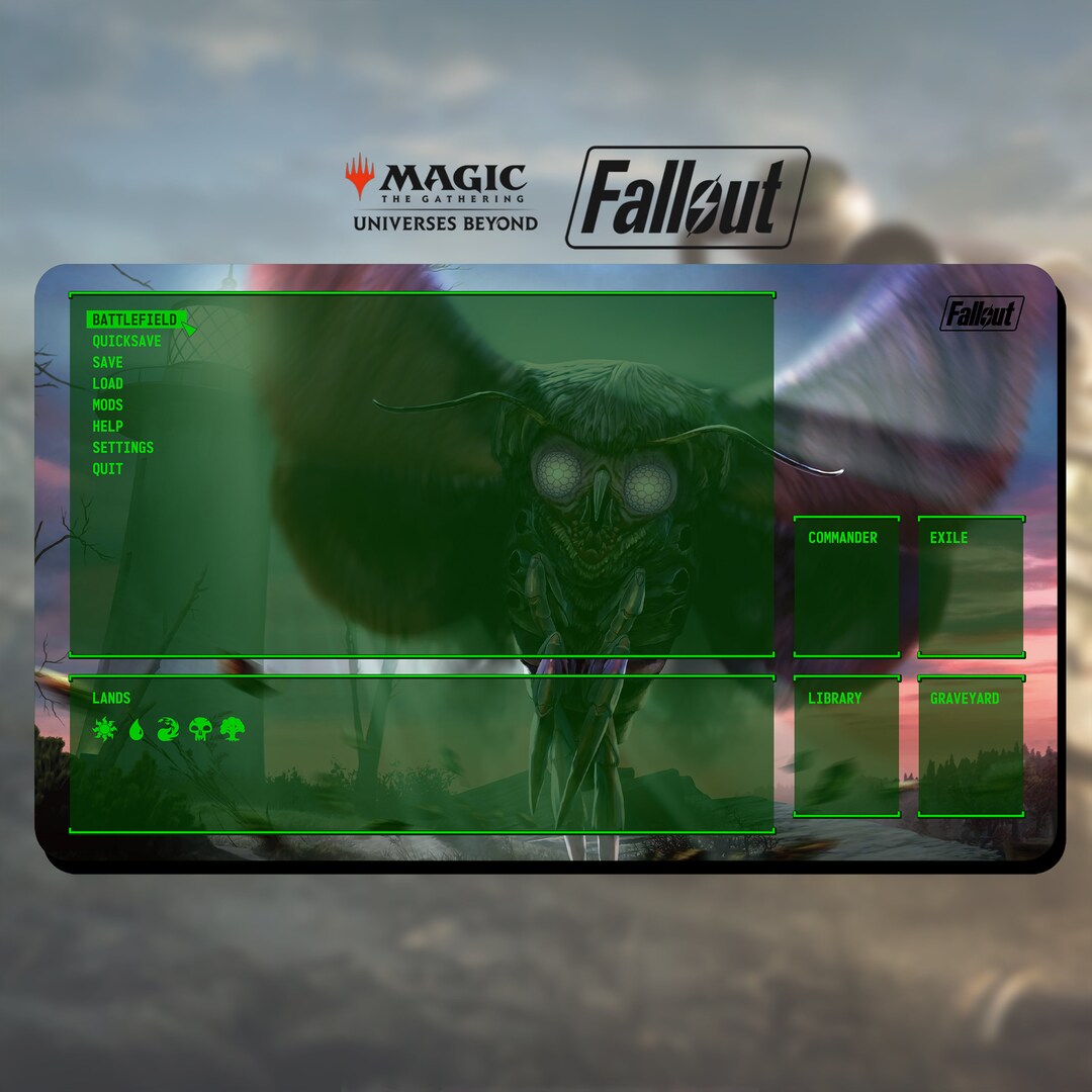 Playmat Fallout Menu Zones Wise Mothman 24x14 600 X 350 Mm Zoned ...