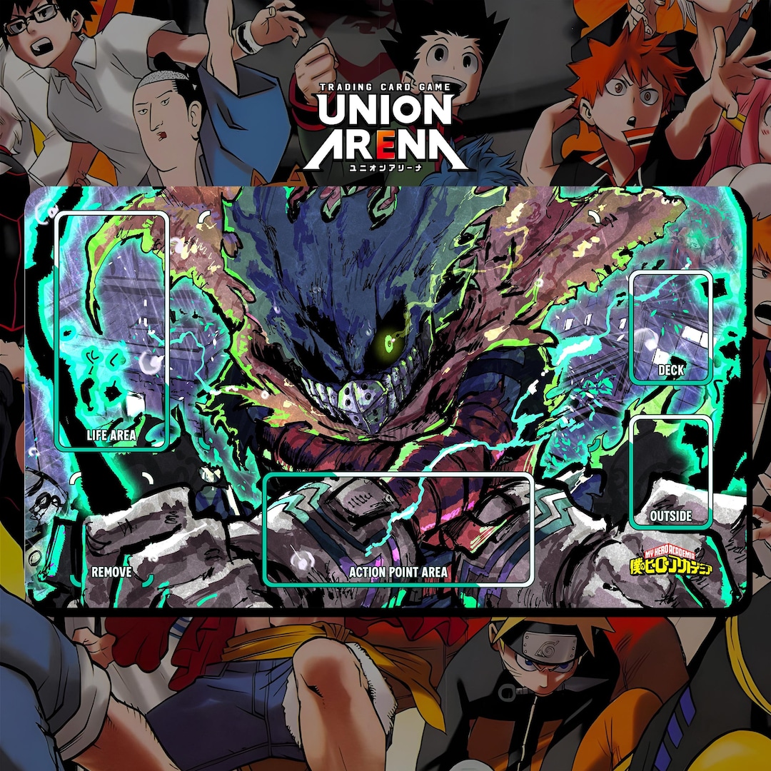 Playmat Union Arena TCG - Dark Deku - 24"x14" (600 X 350 Mm) - Stitched ...