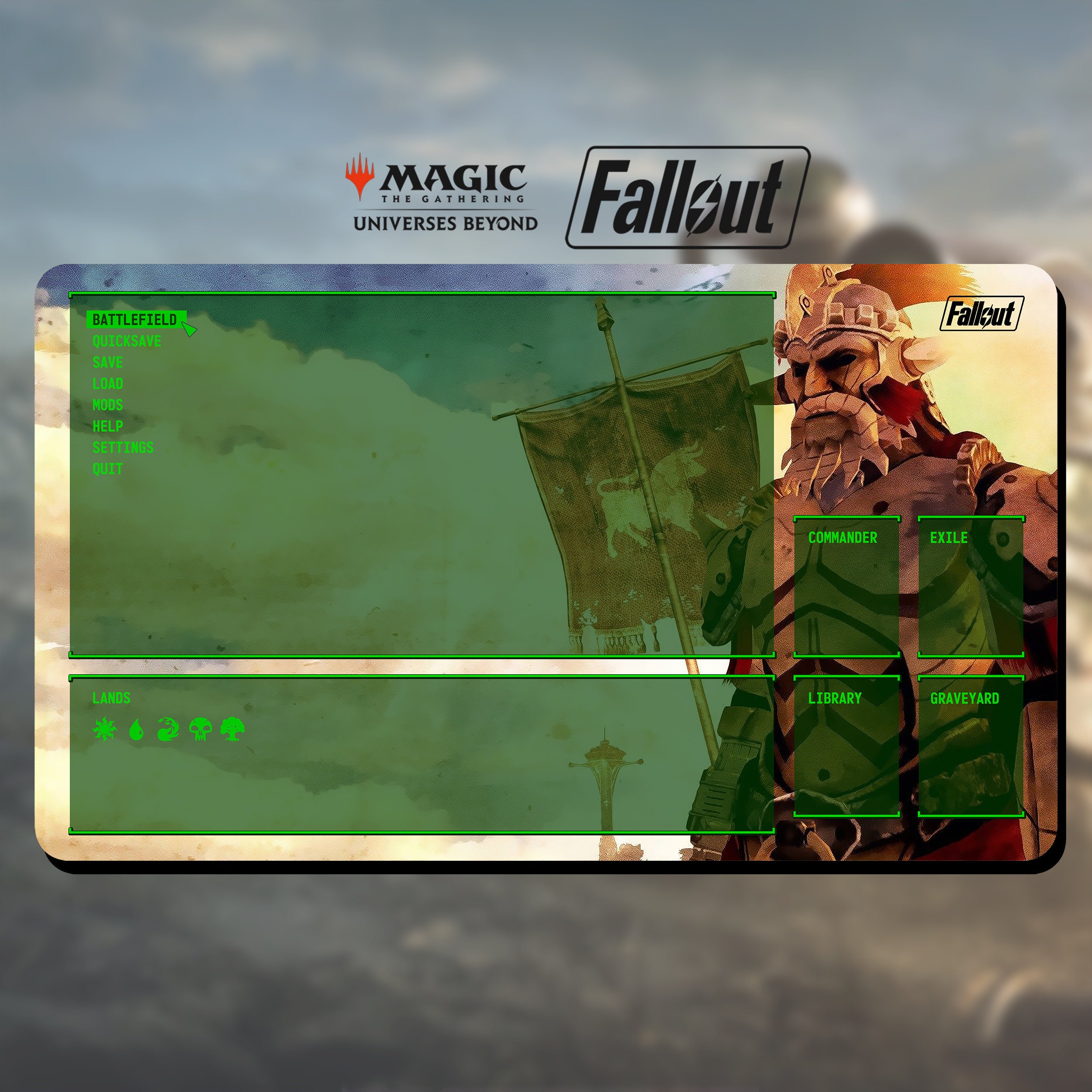 Playmat Fallout Menu Zones Caesar Legion's Emperor 24x14 600 X 350 Mm ...