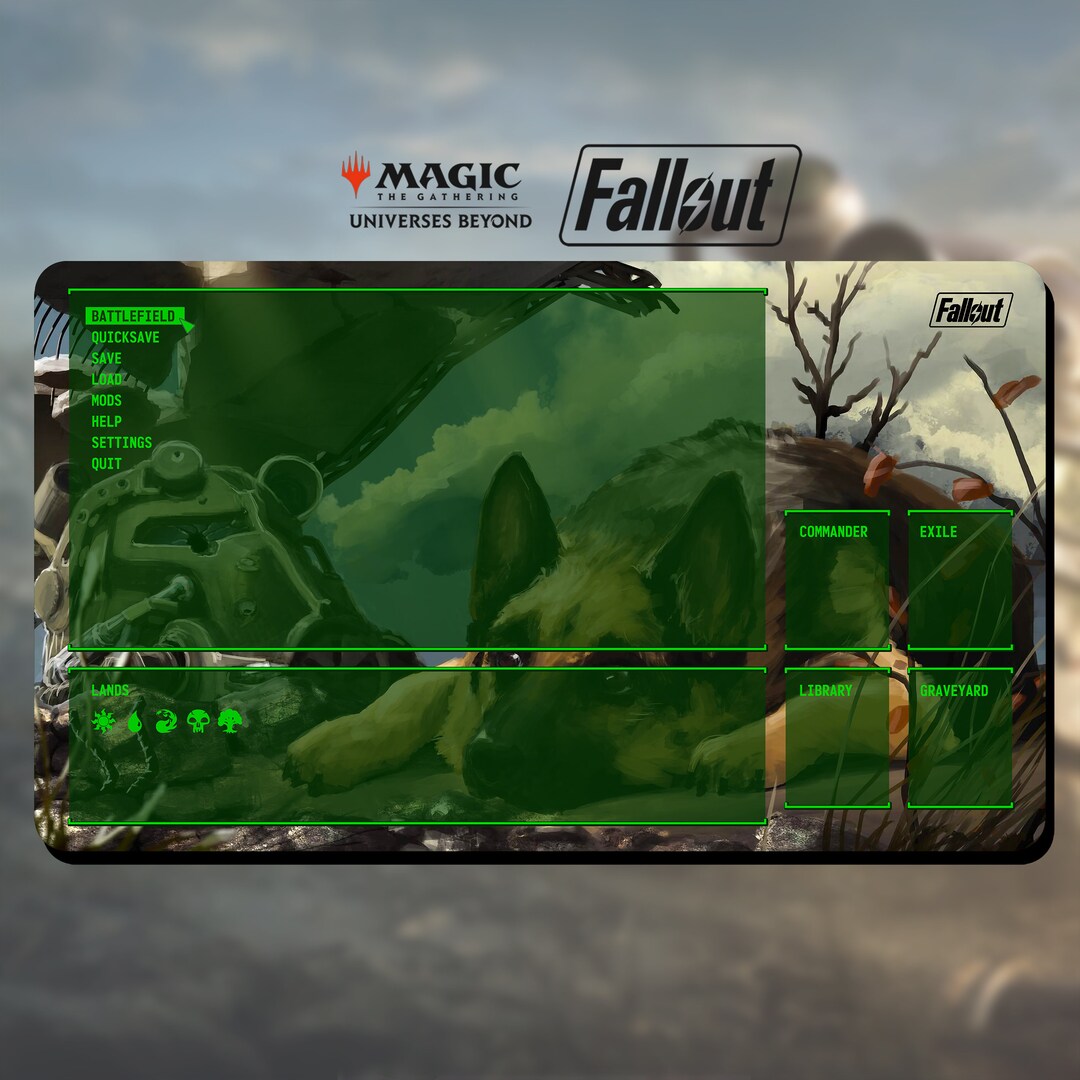 Playmat Fallout Menu Zones Dogmeat 24x14 600 x 350 mm Playmat ...