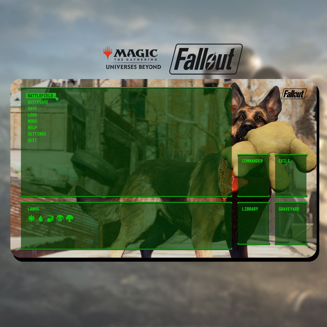 Playmat Fallout Menu Zones Happy Dogmeat 24x14 600 X 350 Mm Zoned ...