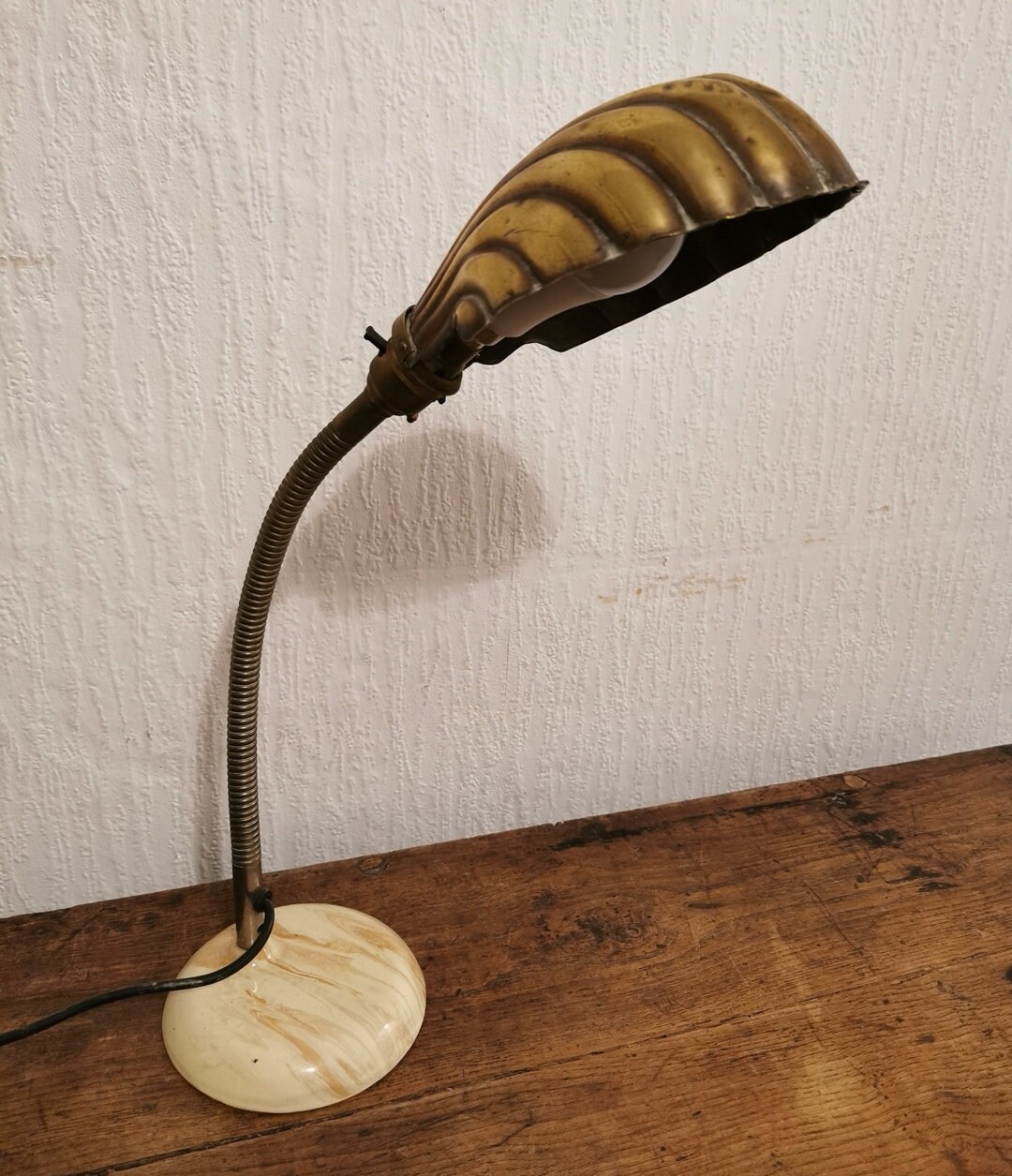 Vintage Art Deco Style Brass Clam Shell Lamp - Etsy