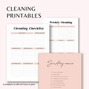 Cleaning Printables, Clean Checklists, Sunday Cleaning Routine, Weekly ...