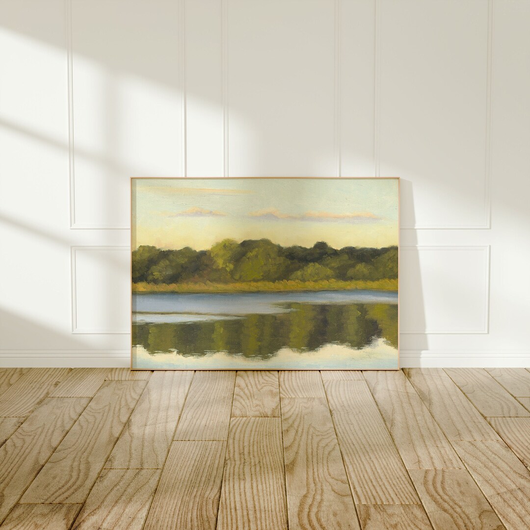 Morning by the Lake Art Print - Lake Wall Art - Giclee Print - Oil ...
