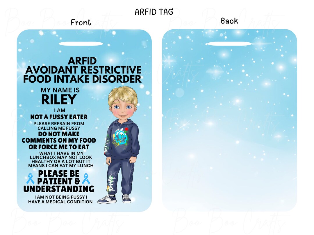 Personalised Bag Tag, Lunch Box Tag, Medical Tag, Awareness Tag, ARFID ...