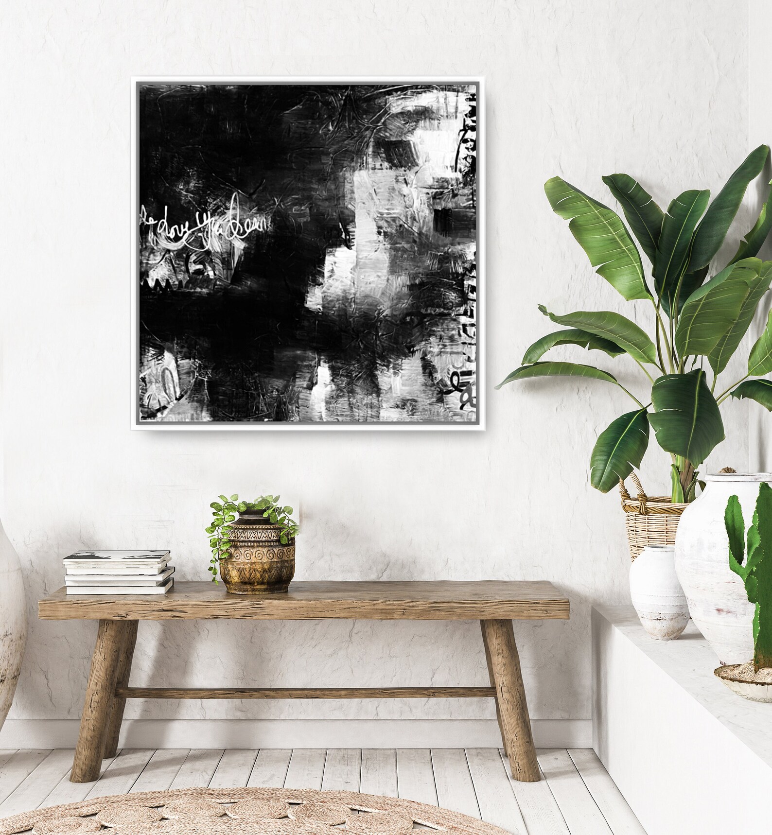 Reach Black and White Abstract Print Original Art Painting - Etsy