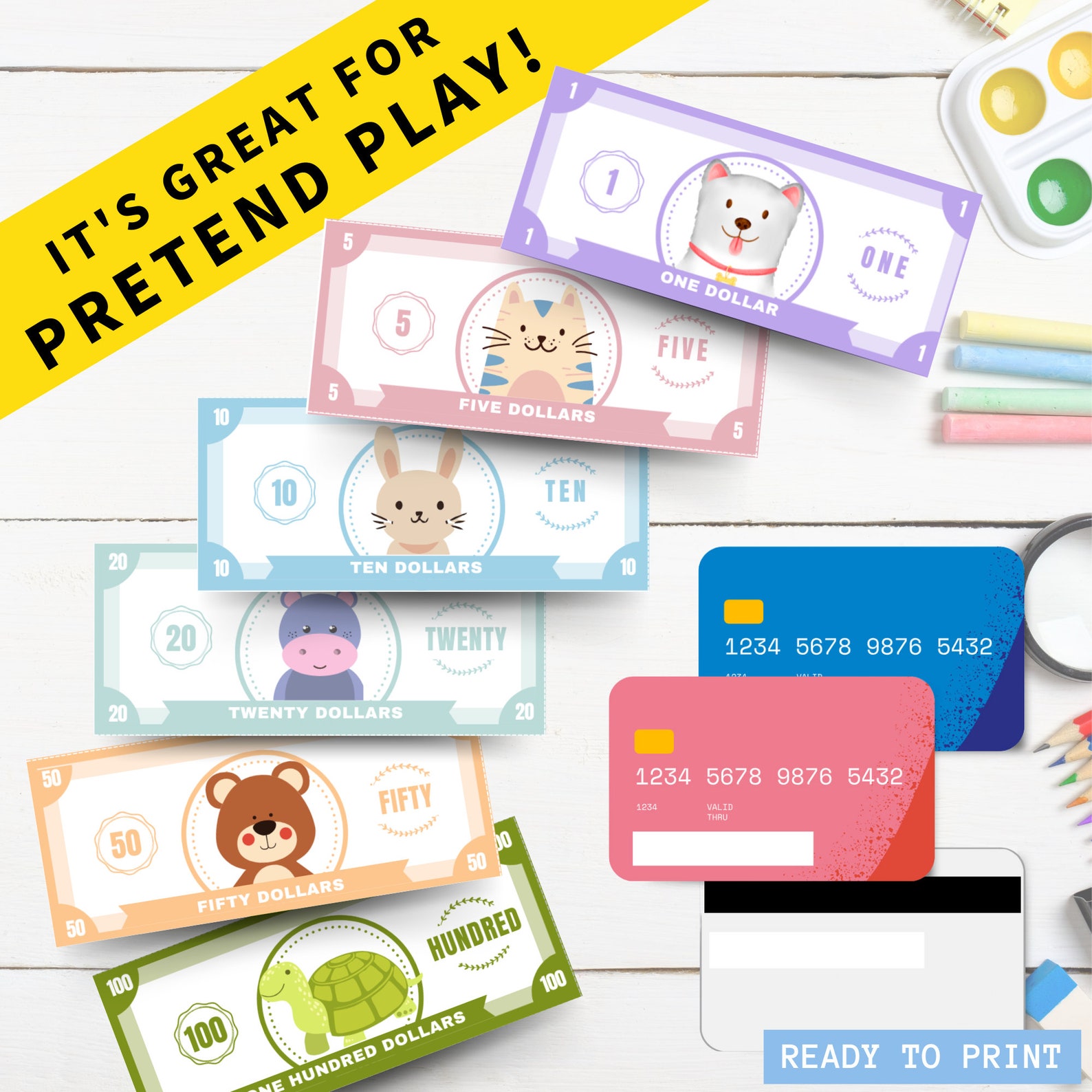 Printable Play Money & Credit Cards - Etsy