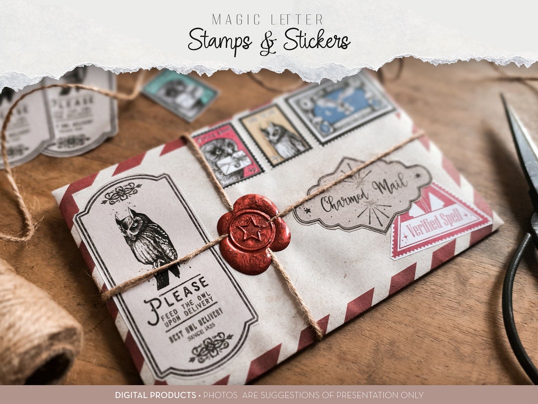 Printable Wizard Stamps & Stickers: Magic Letter Embellishments ...