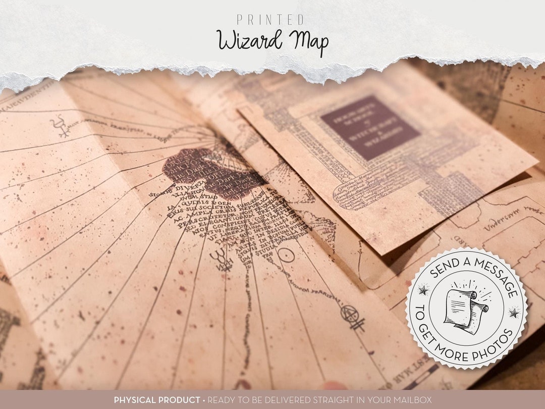 NEW Printed Wizard Map, Magic Map, School of Witchcraft and Wizardry ...