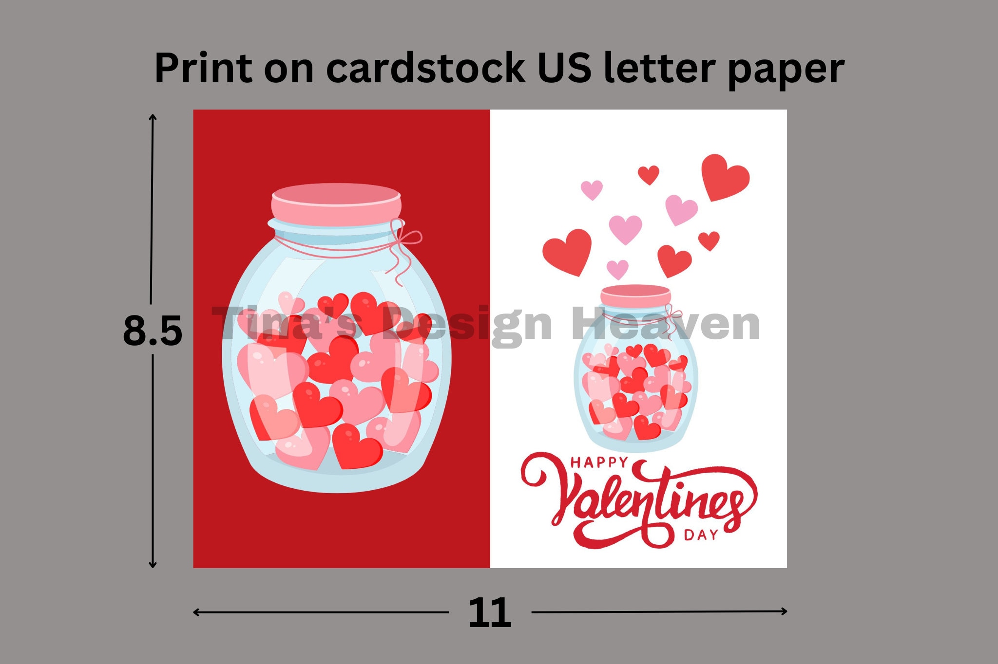 Printable Valentine Greeting Card, Vday Card, Instant Download PDF - Etsy