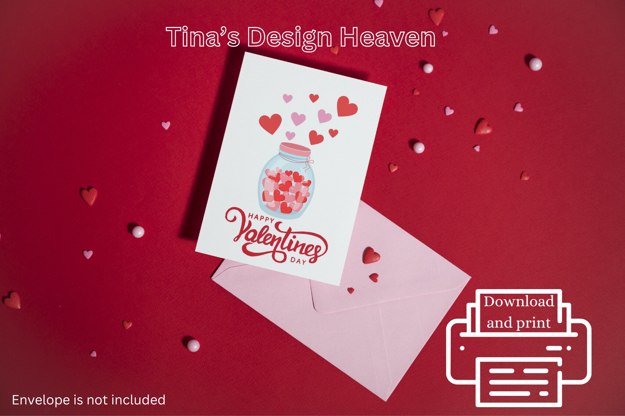 Printable Valentine Greeting Card, Vday Card, Instant Download PDF - Etsy