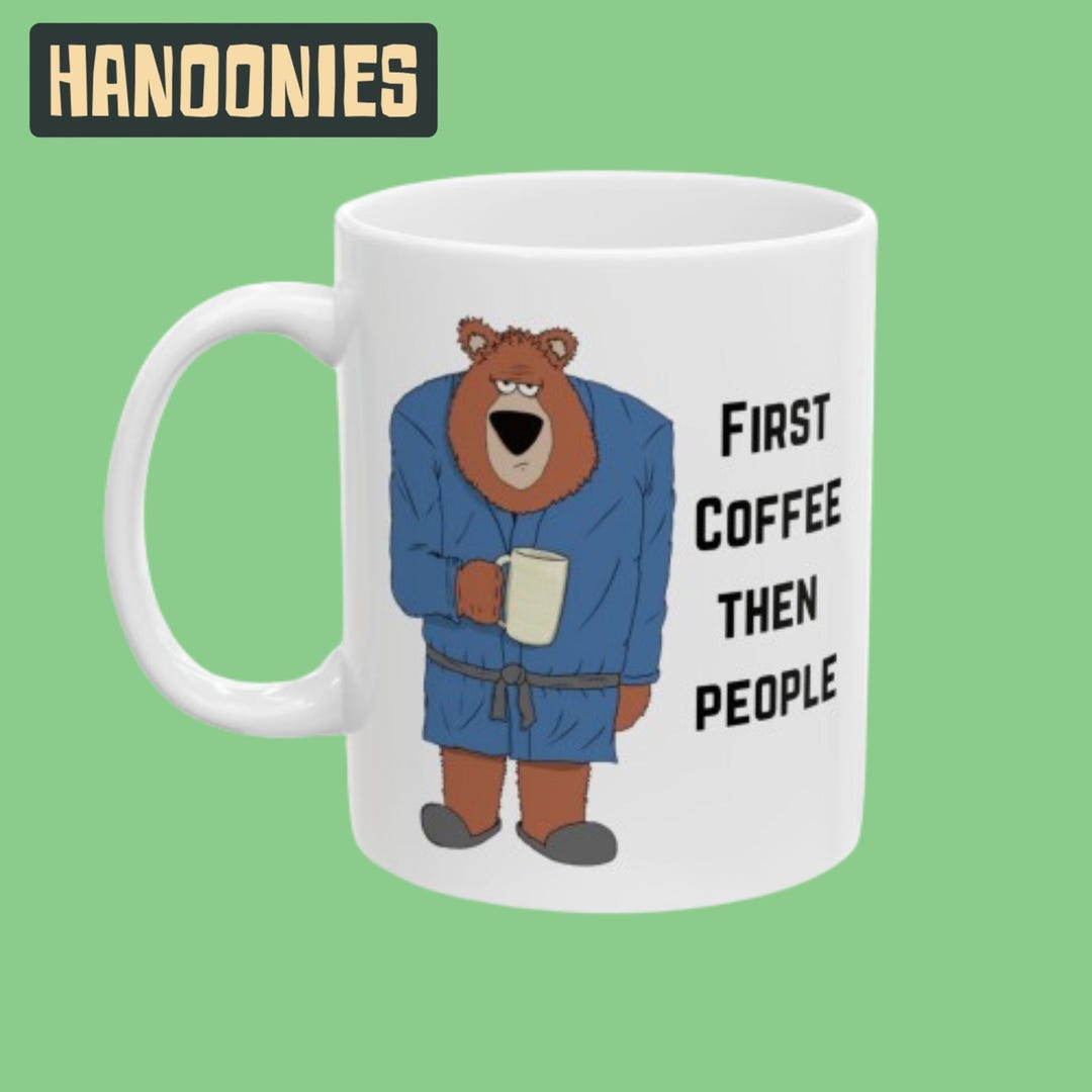 Funny Bear Themed Mug Cartoon Character Mug for Tea-lovers Mug for ...