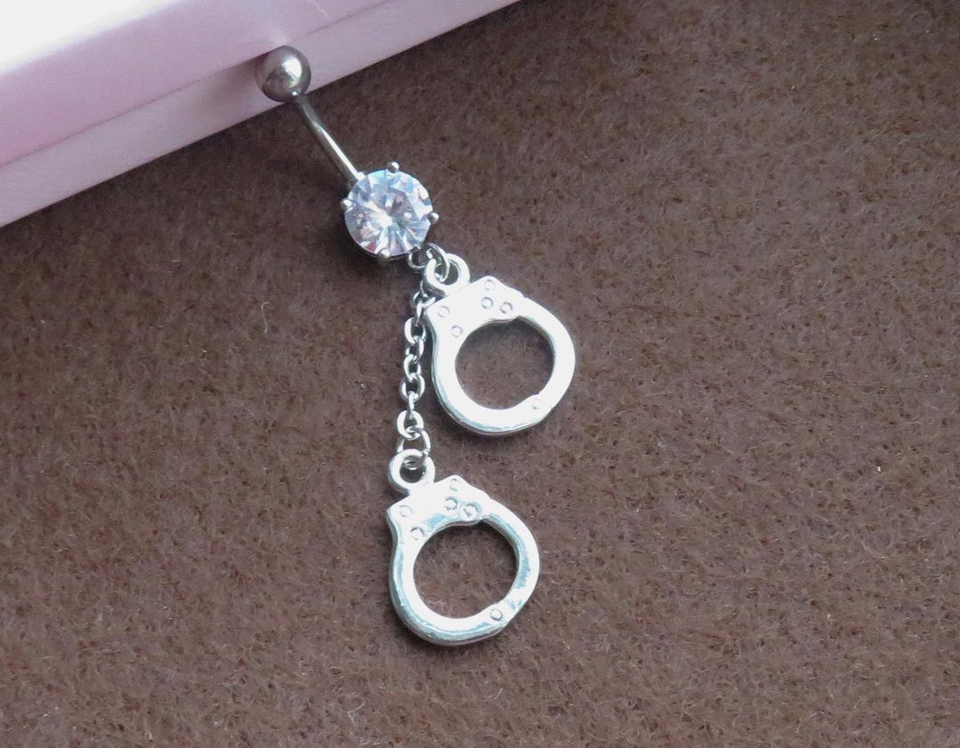Handcuff Belly Button, Belly Ring, Body Piercing, Beautiful Handcuff ...