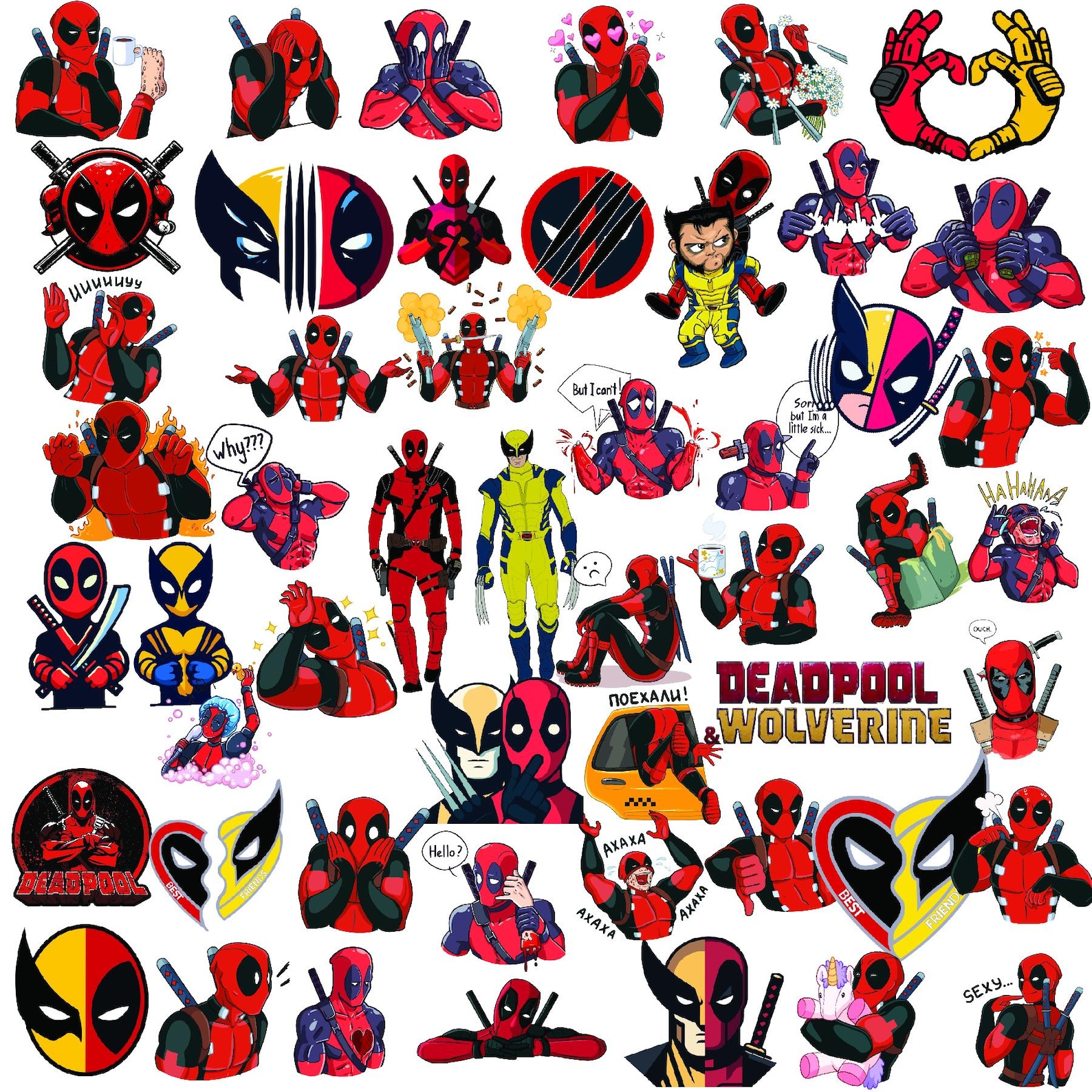 Deadpool and Wolverine Digital Paper Deadpool Movie Papers Pack Party ...