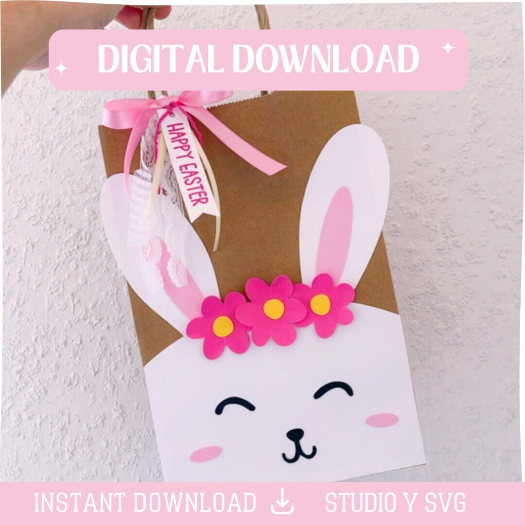 Bunny Easter Cut File, Easter SVG, Cute Bunny SVG File, Digital File ...