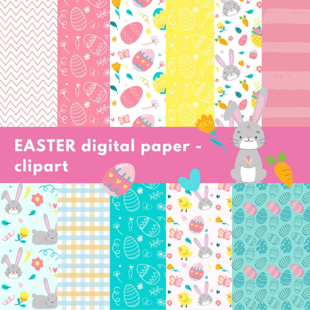 Easter Digital Paper & Clipart Set (digital Download) - Etsy